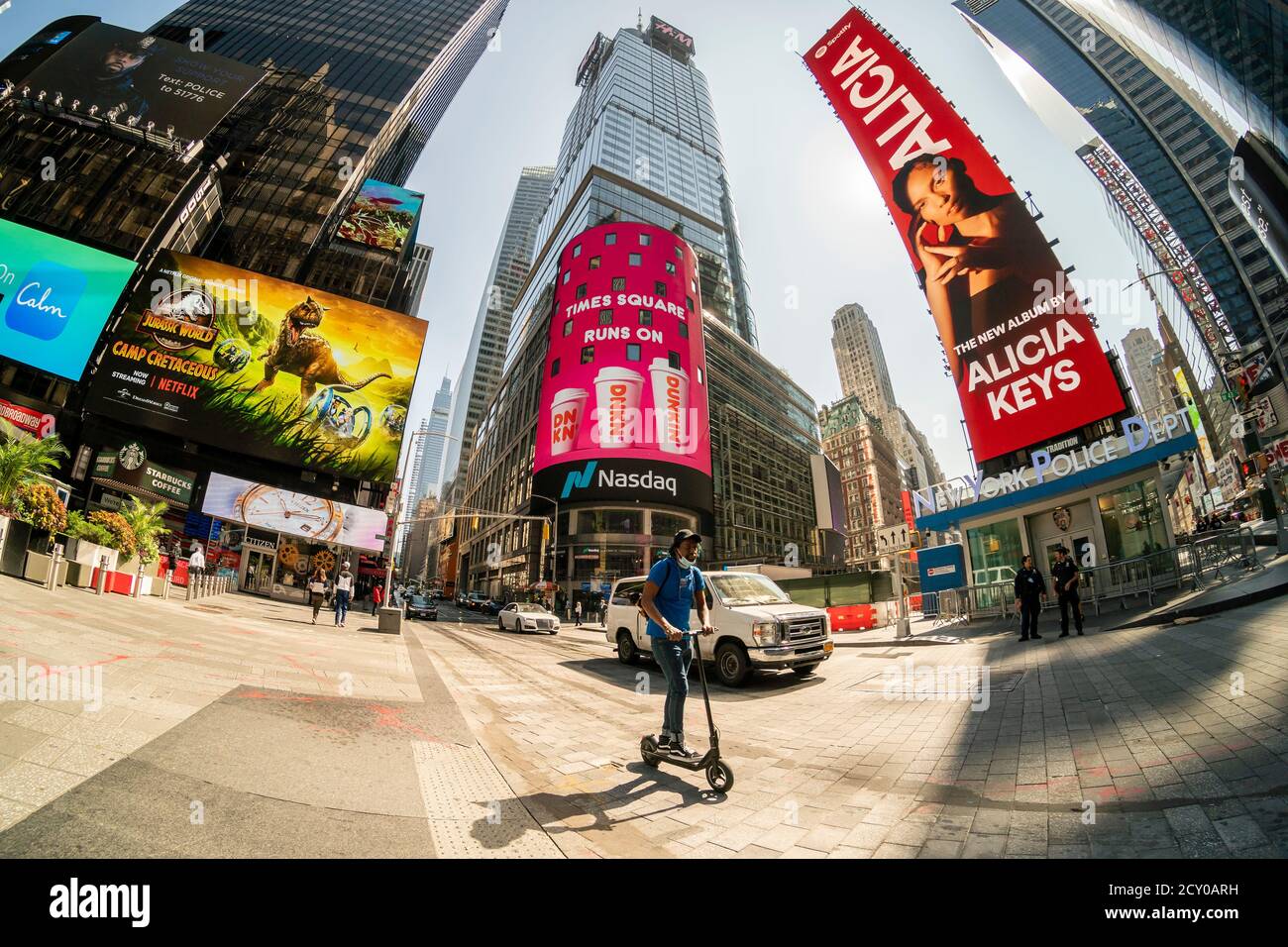 The giant Nasdaq video screen in Times Square in New York promotes ...