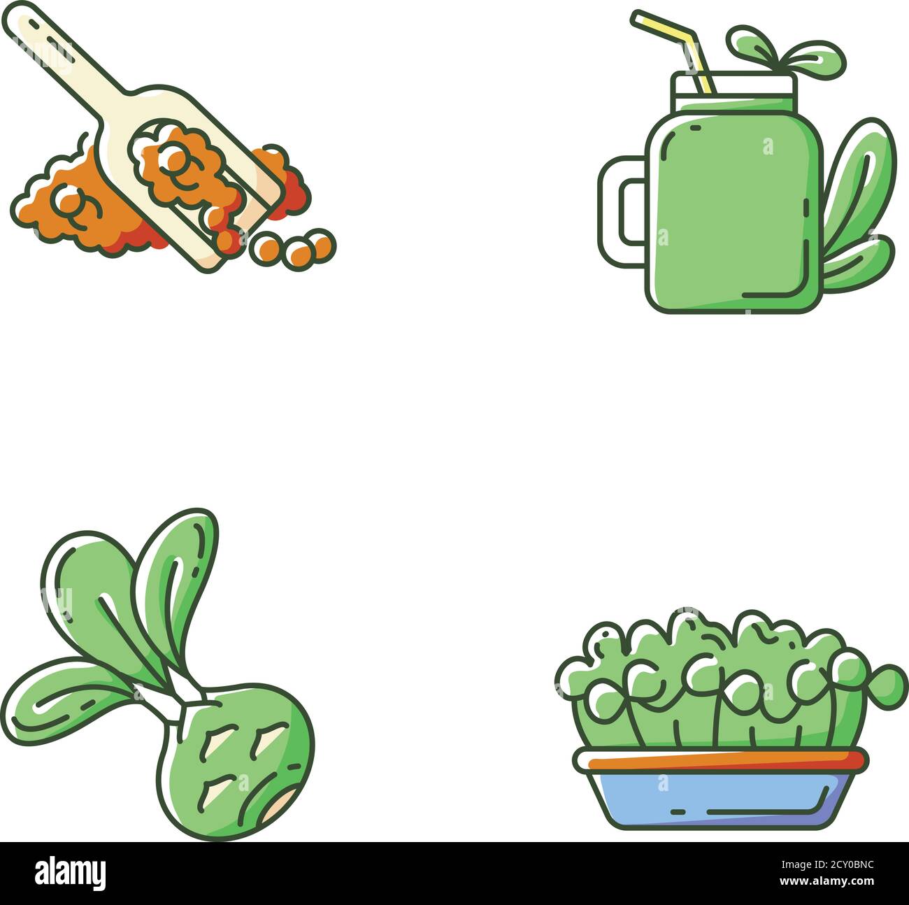 Greens variety RGB color icons set Stock Vector Image & Art - Alamy