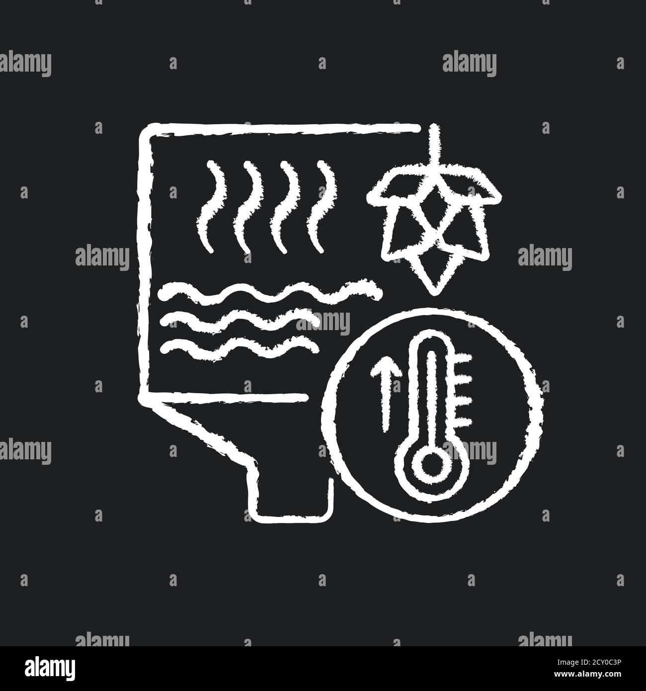Boiling chalk white icon on black background Stock Vector Image & Art ...