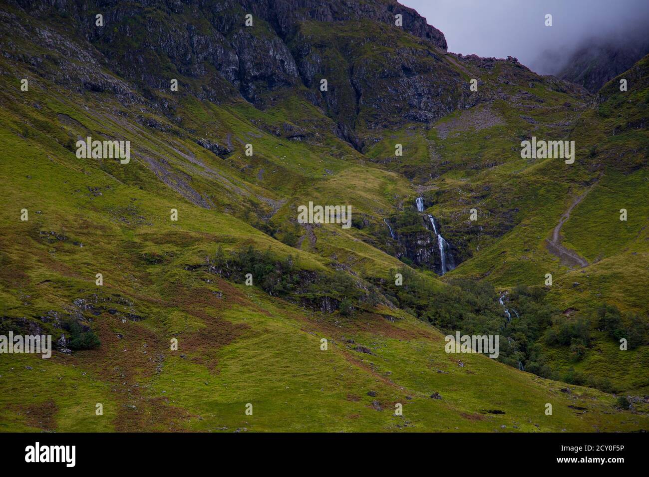 Waterfall between mountain hi-res stock photography and images - Alamy