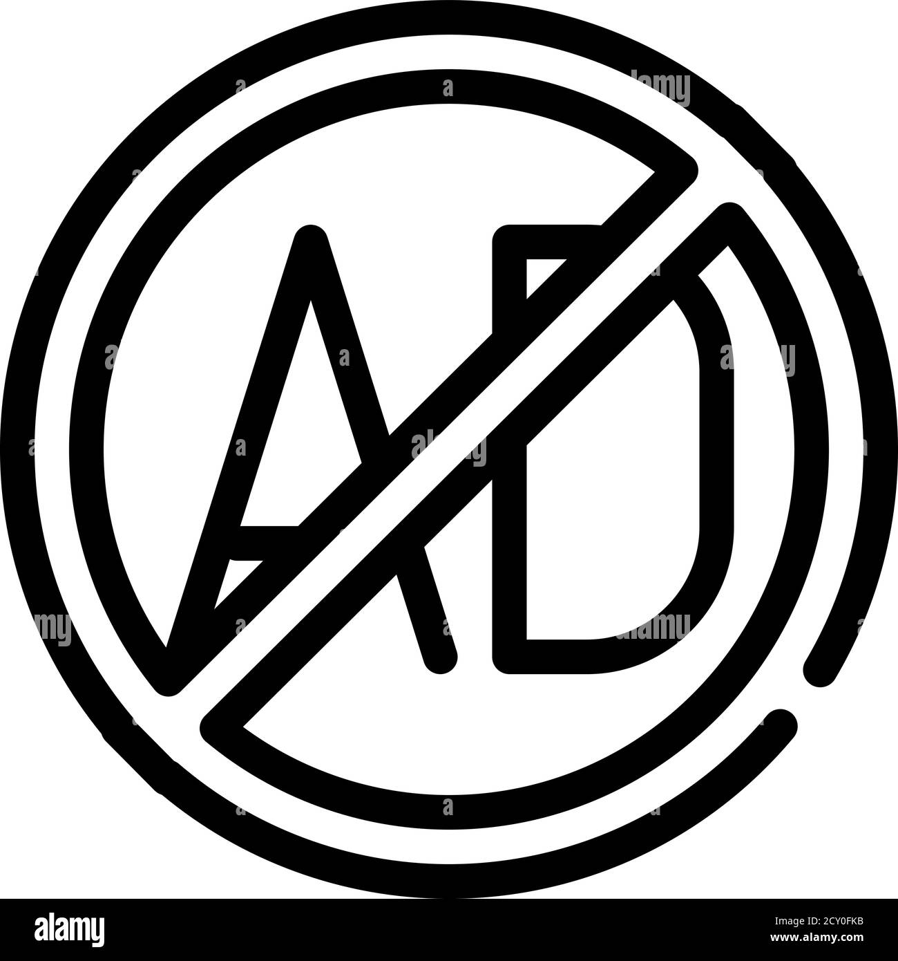 advertising block line icon vector black illustration Stock Vector ...