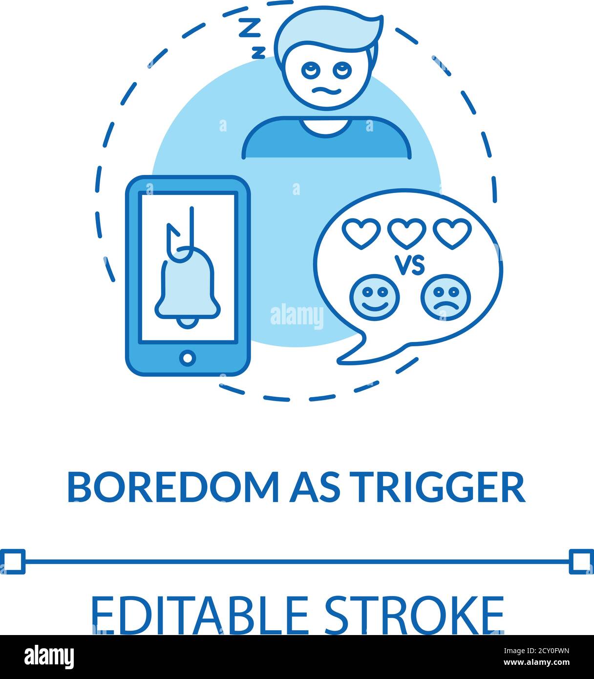 Boredom as trigger concept icon Stock Vector Image & Art - Alamy
