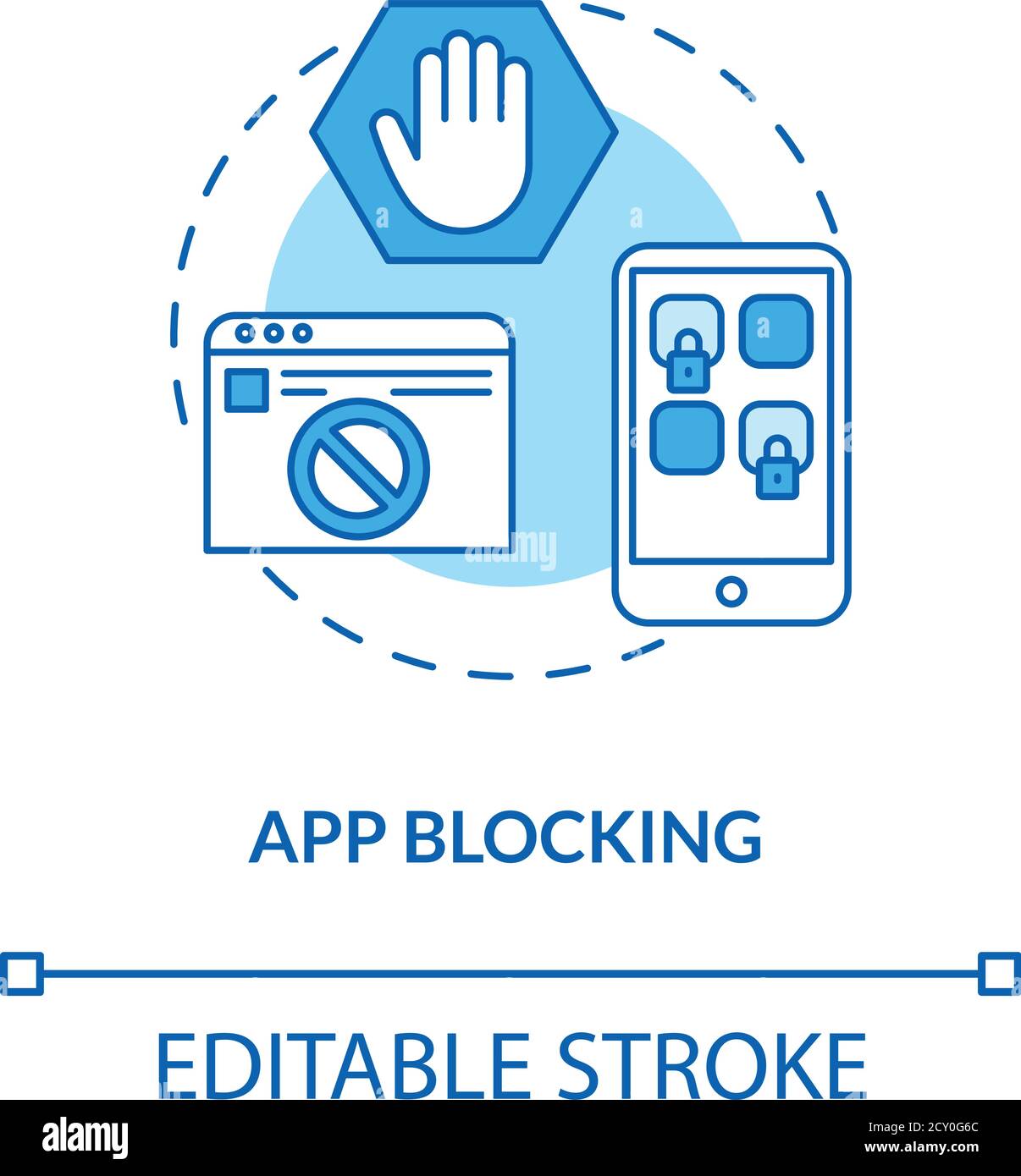 App blocking concept icon Stock Vector Image & Art - Alamy