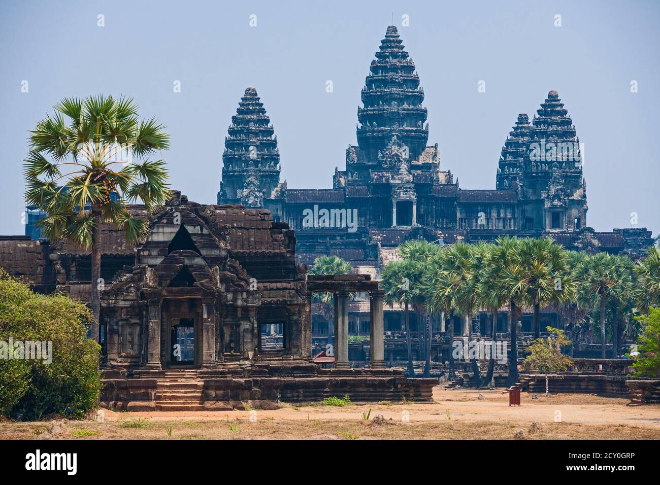 at the ancient temple ruins of Angkor Wat in Cambodia Stock Photo - Alamy