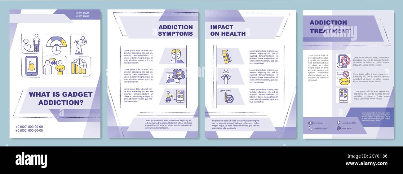 Gadget addiction symptoms brochure template Stock Vector Image & Art ...