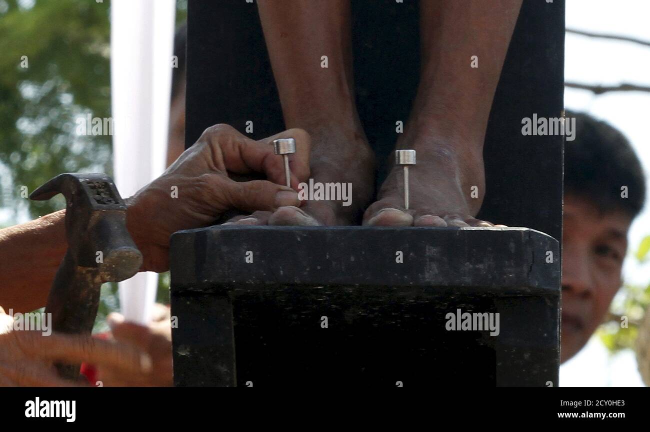 Feet Jesus Christ Nailed Cross High Resolution Stock Photography and ...