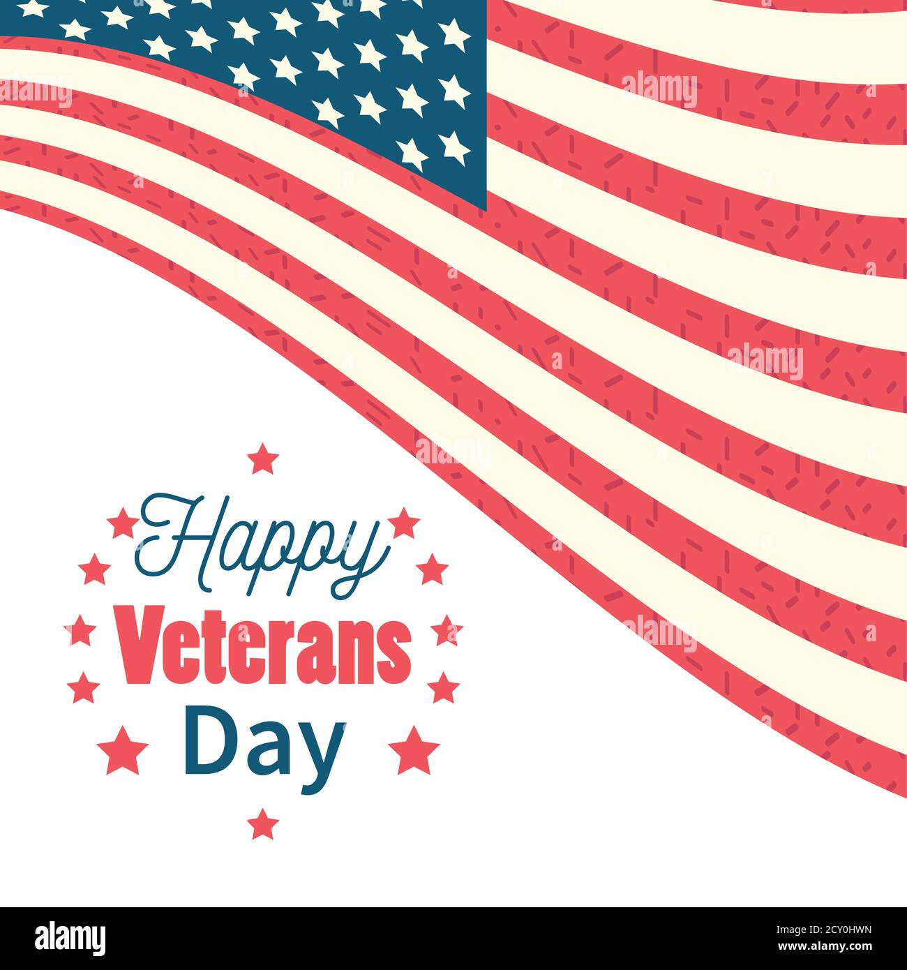 happy veterans day, patriotic celebration american flag card vector ...
