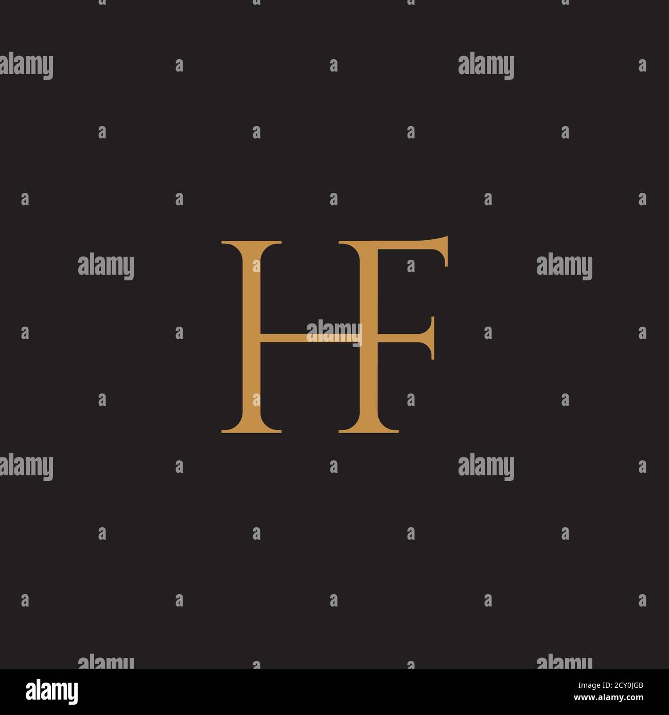 H,F letters of the alphabet vector logo. HF emblem. H letter, F letter ...