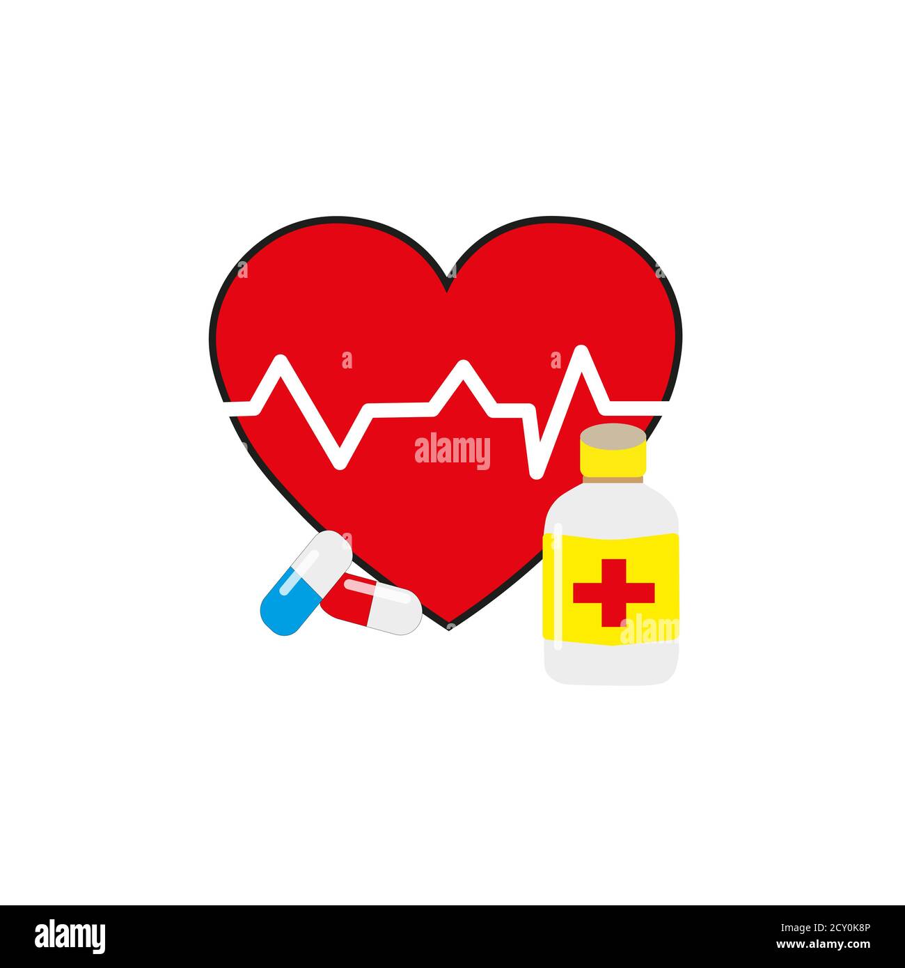 Vector heart cardiogram hi-res stock photography and images - Alamy