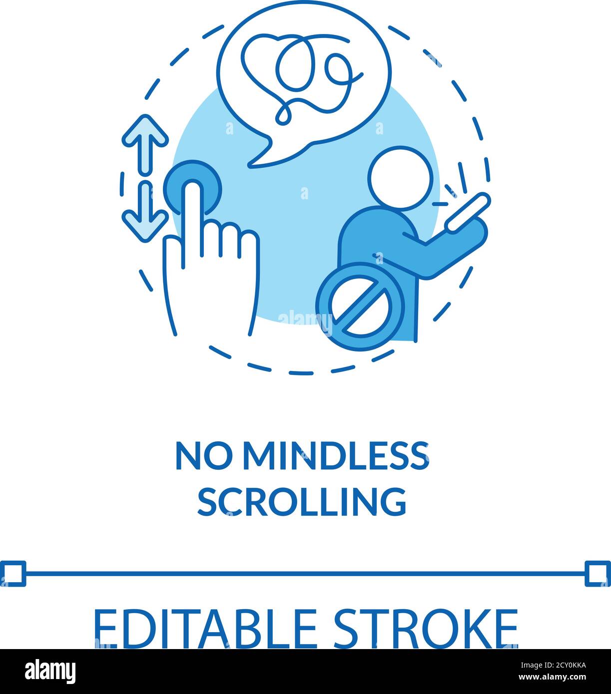 No mindless scrolling concept icon Stock Vector Image & Art - Alamy