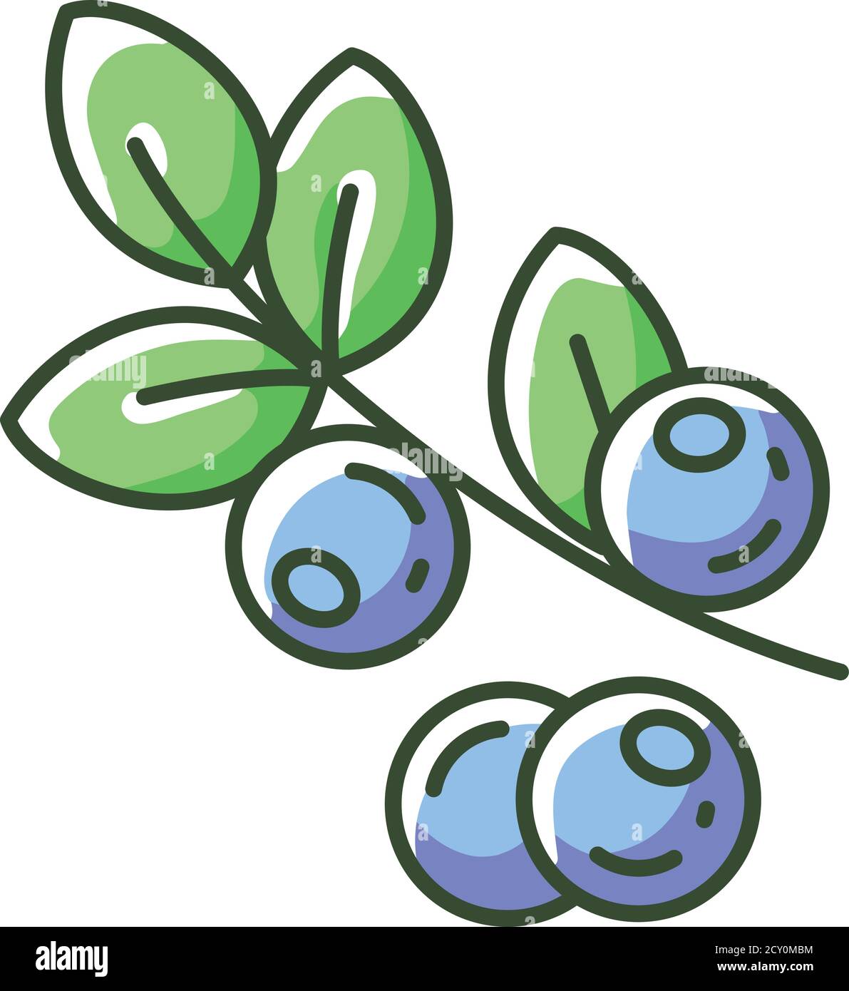 Blueberries RGB color icon Stock Vector Image & Art - Alamy