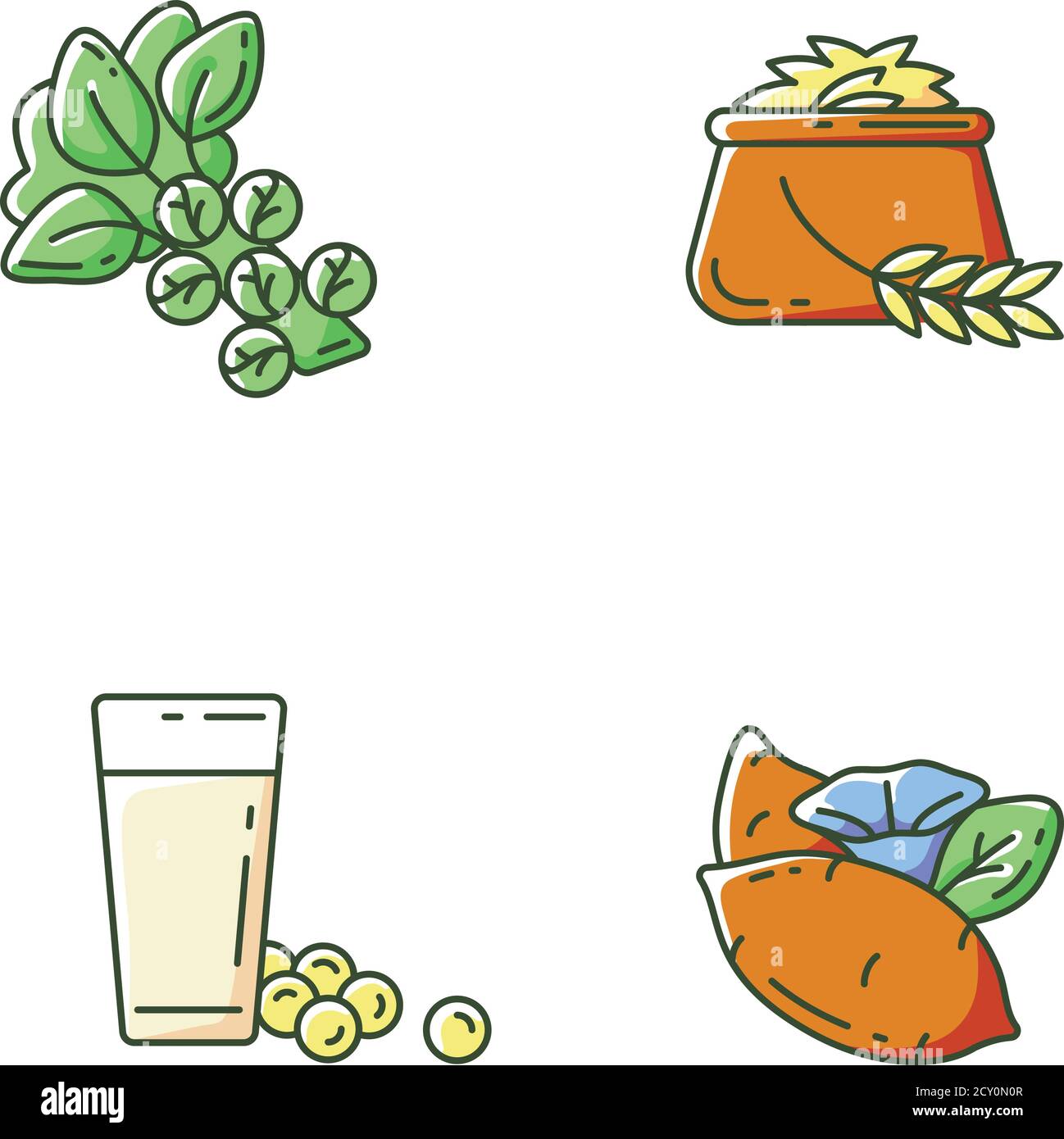 Health vegetables types RGB color icons set Stock Vector Image & Art ...