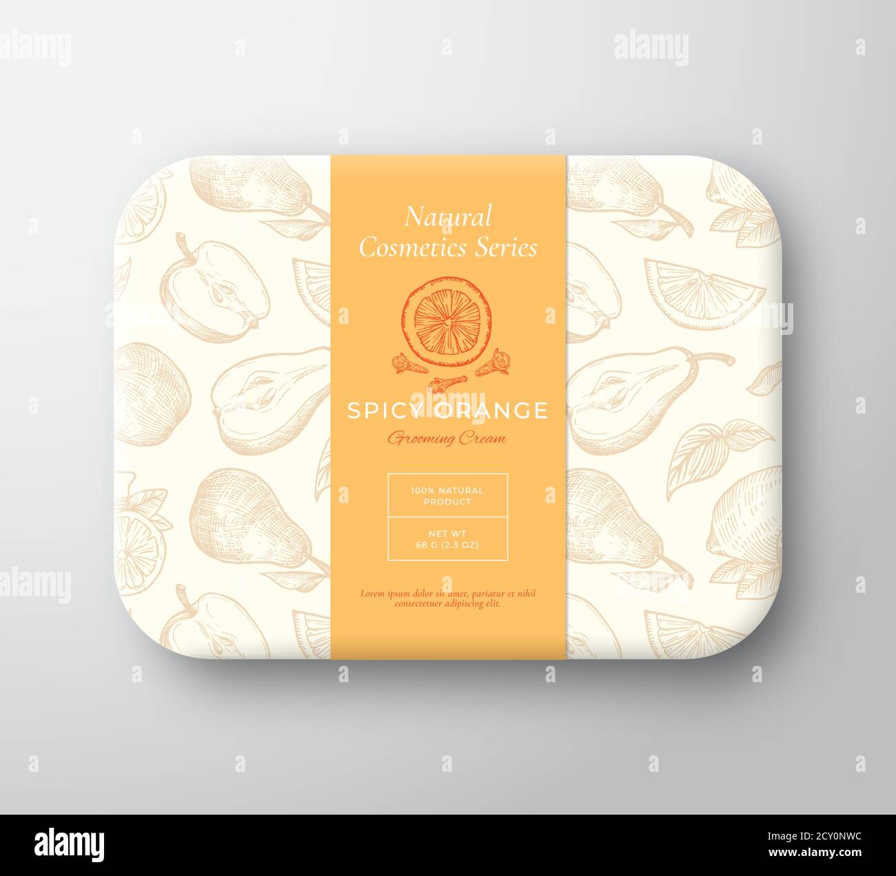 Spicy Orange Bath Cosmetics Package Box. Abstract Vector Wrapped Paper ...