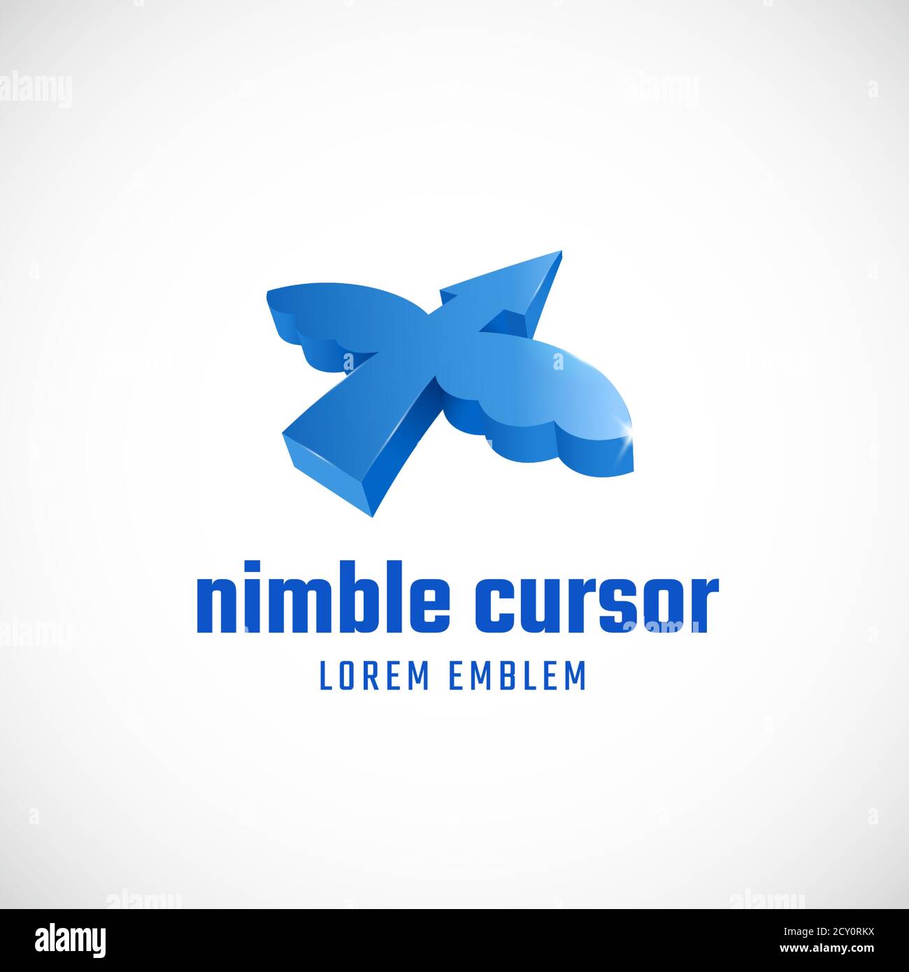 Nimble Cursor Concept. Abstract Vector Sign or Logo Template. Flying ...