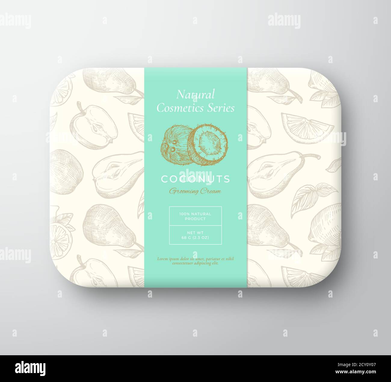 Coconut Bath Cosmetics Package Box. Abstract Vector Wrapped Paper ...
