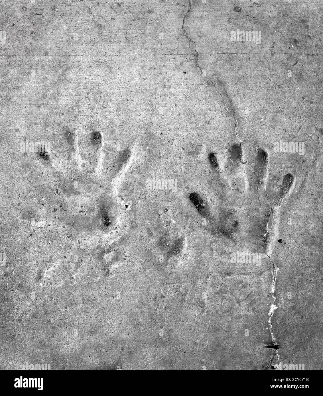 Handprints placed in fresh cement before it dried in Santa Fe, New ...