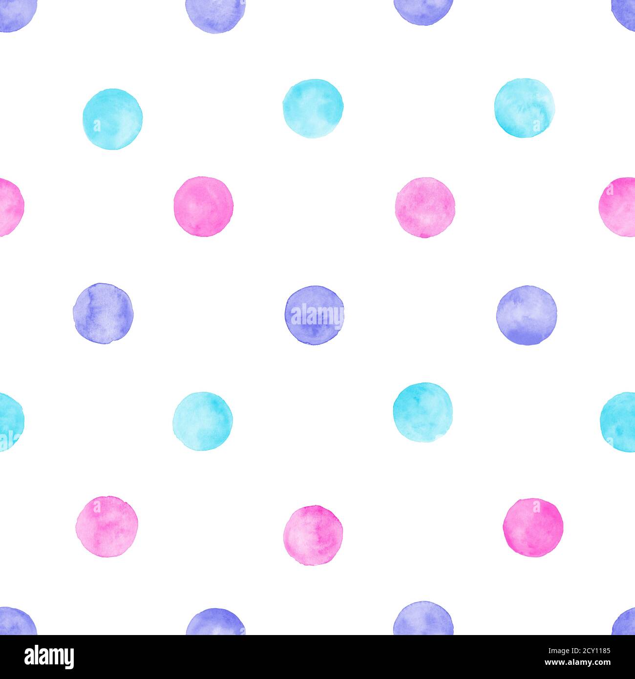 Polka dot pink purple teal watercolor seamless pattern. Abstract ...