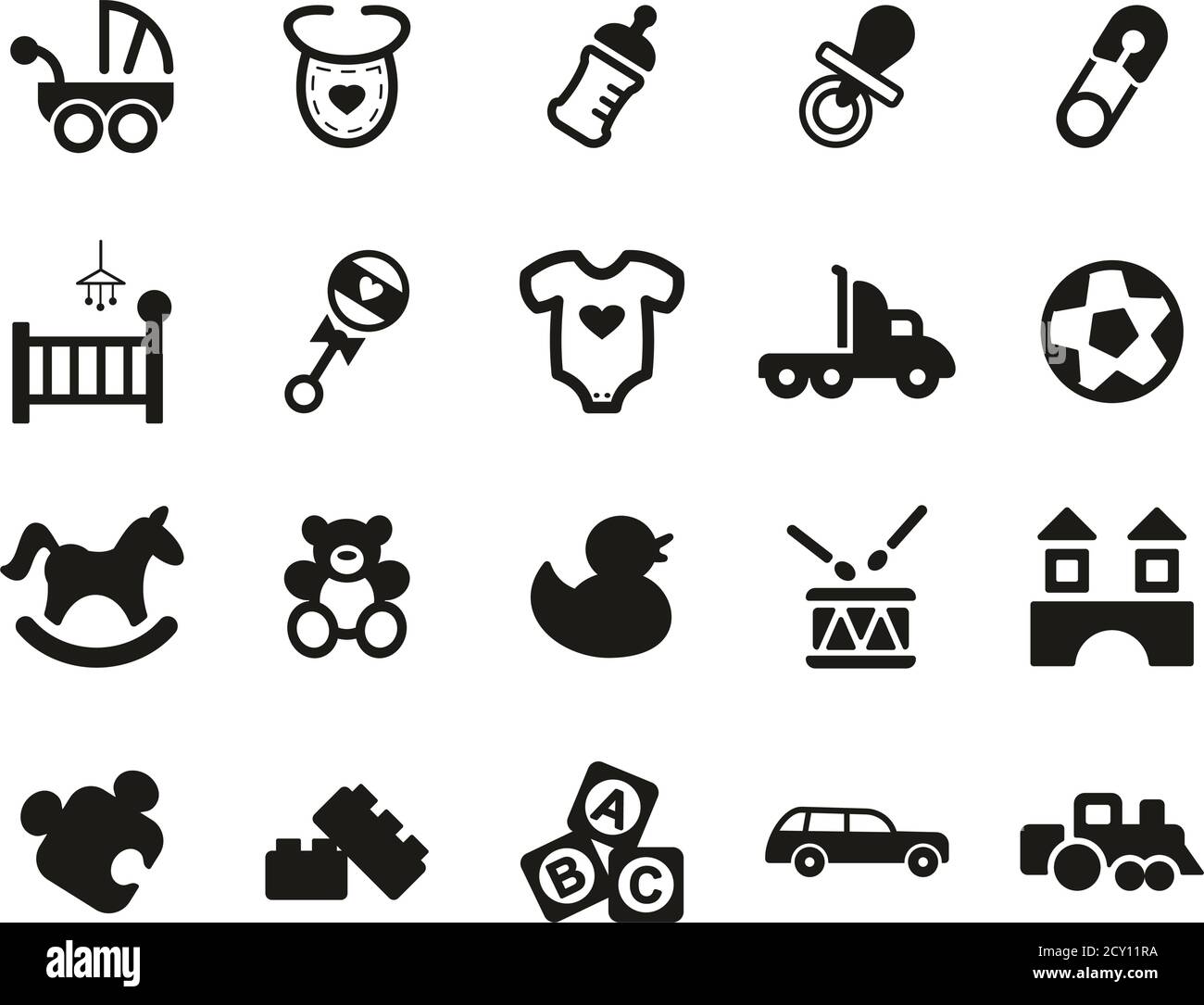 Baby Stuff Icons Black & White Set Big Stock Vector Image & Art - Alamy