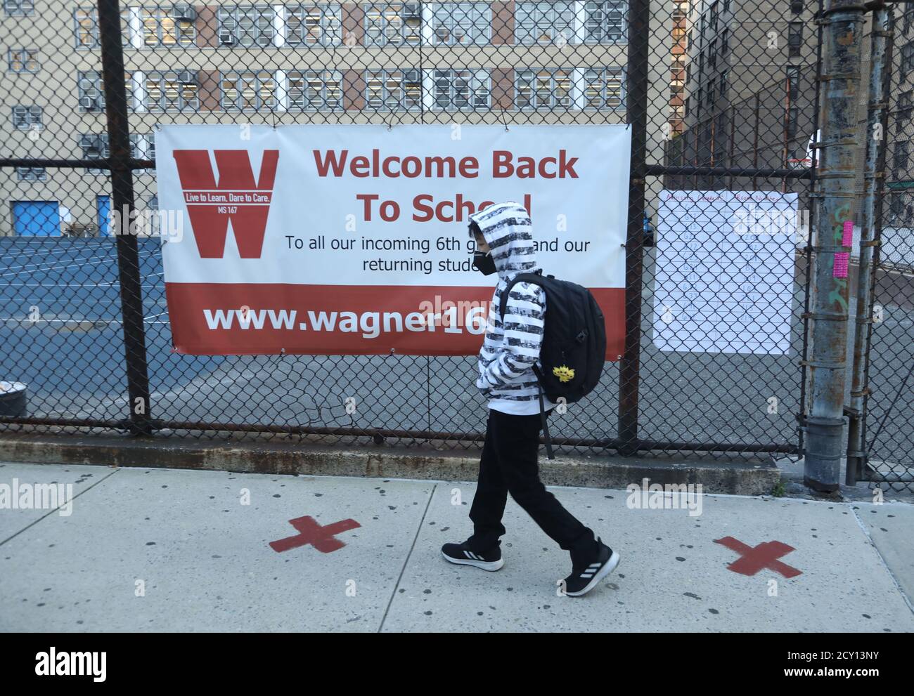 New York, New York, USA. 1st Oct, 2020. Sixth graders from Robert F ...