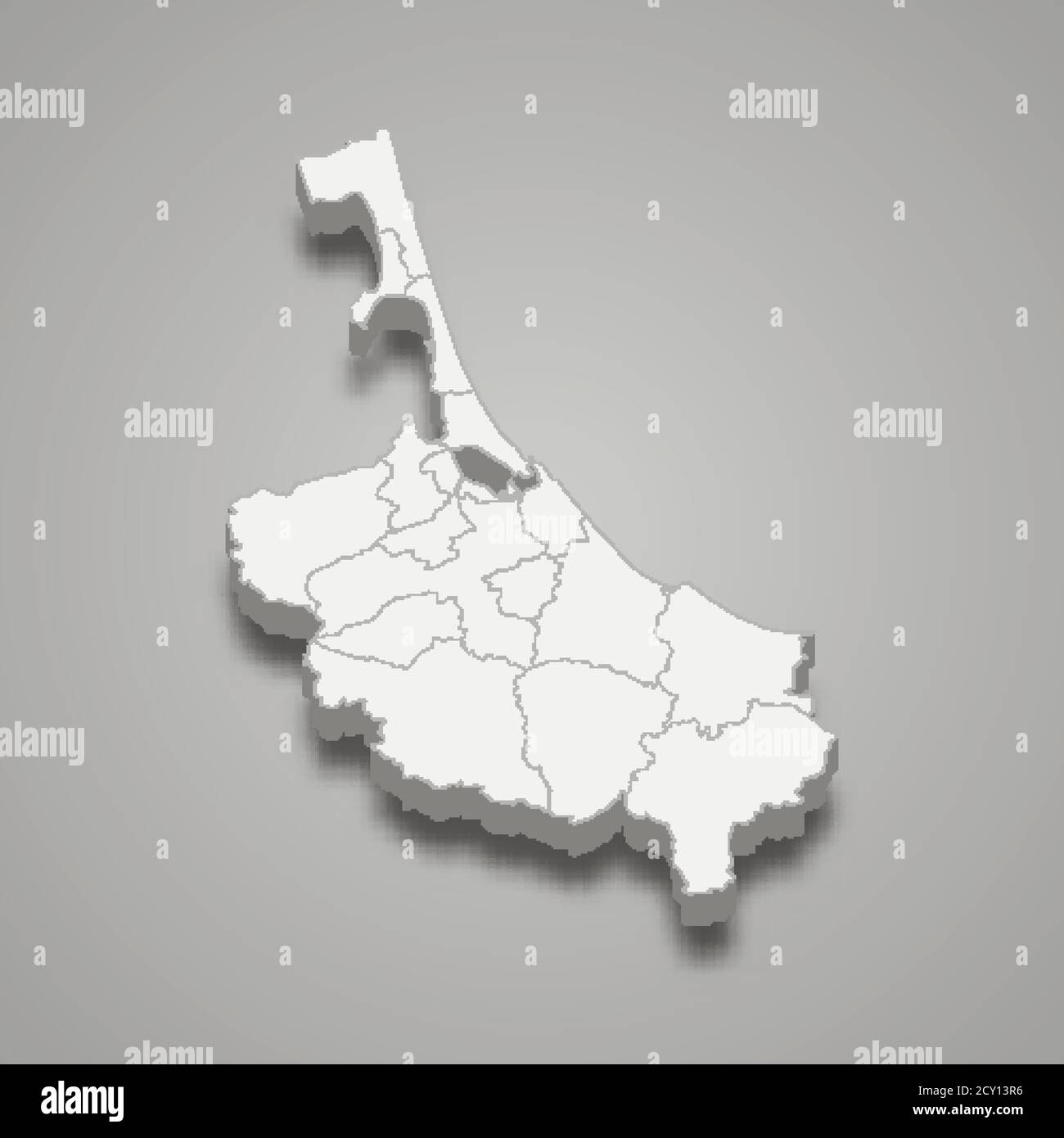 3d map of Songkhla is a province of Thailand Stock Vector Image & Art ...