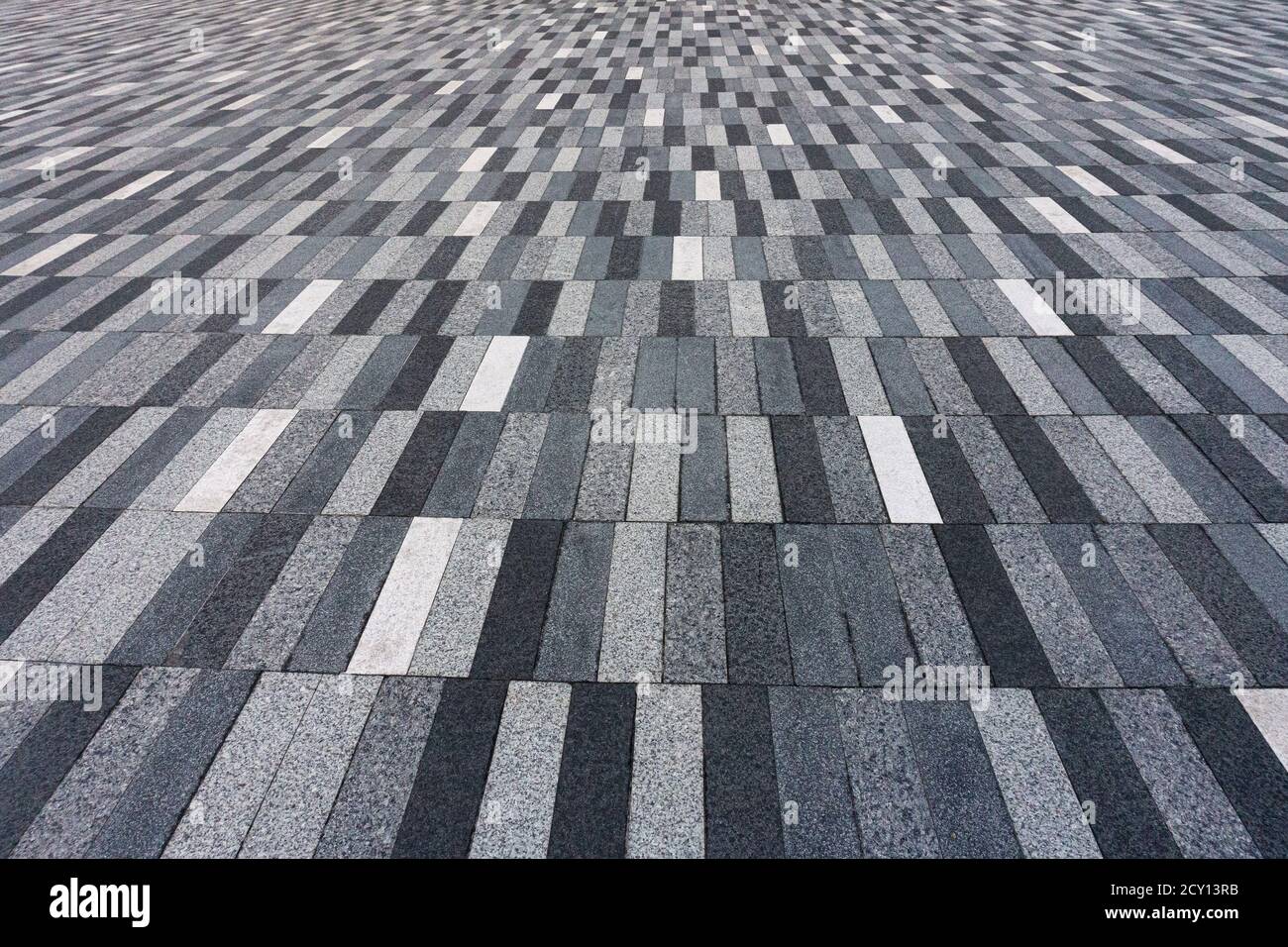Perspective of tiled pavement. Sidewalk rectangular pattern shape Stock ...