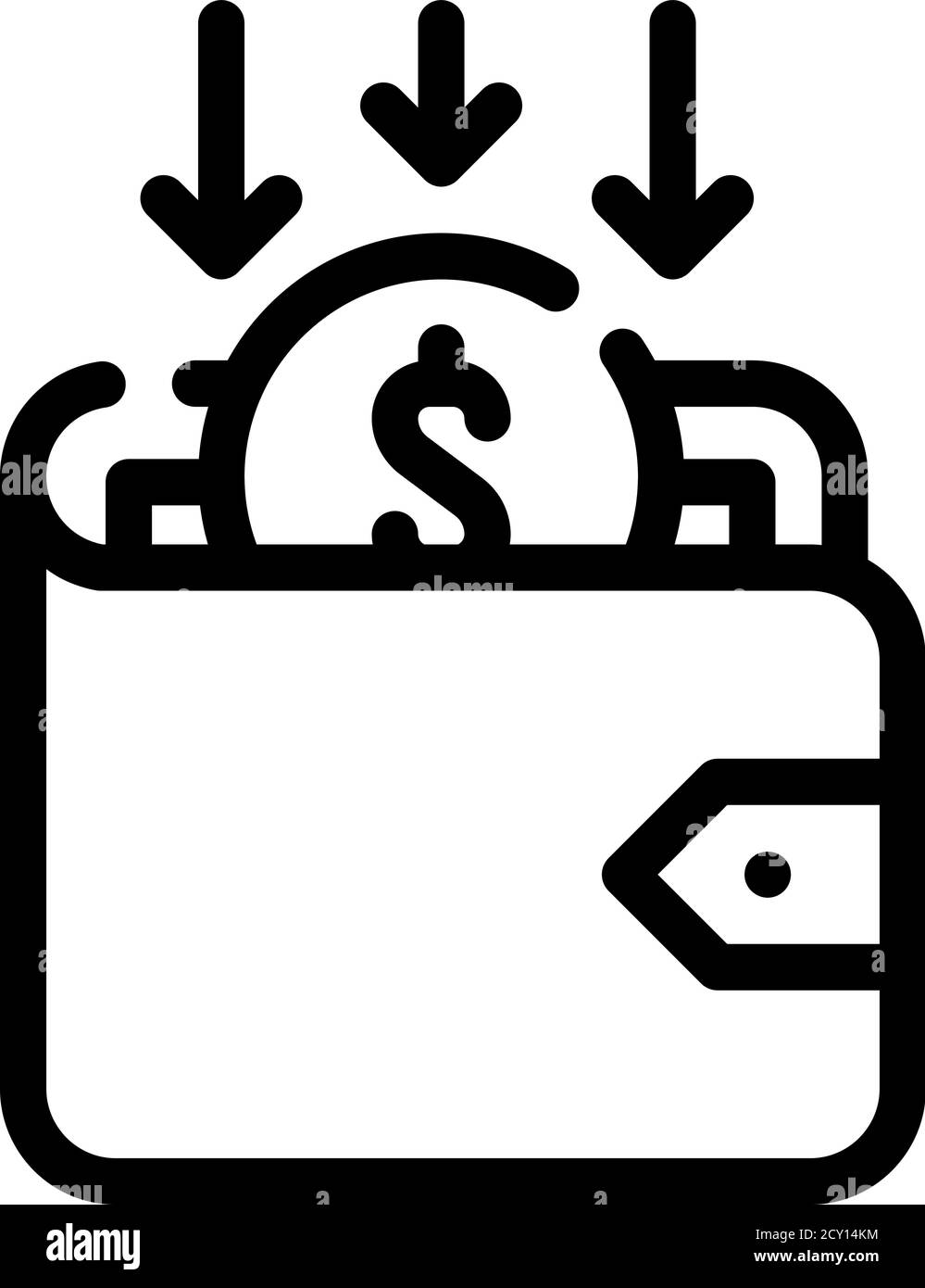 back money in wallet line icon vector illustration Stock Vector Image ...
