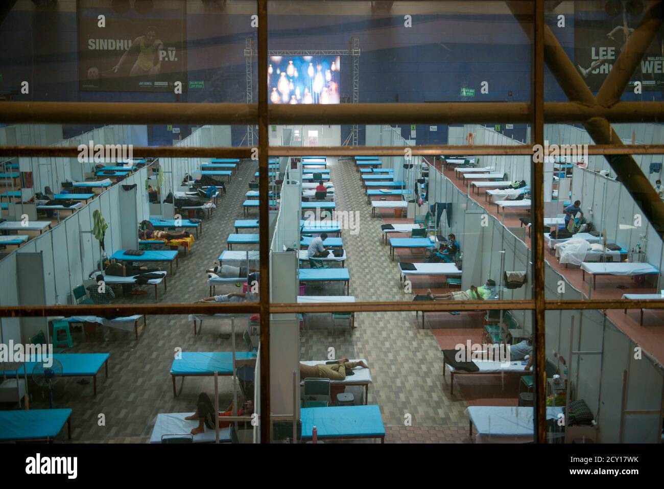 Covid-19 infected patients inside an isolation ward Stock Photo - Alamy