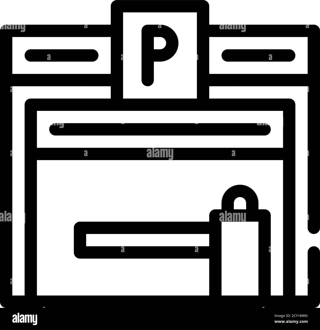 parking building line icon vector black illustration Stock Vector Image ...