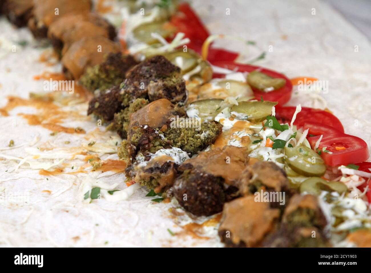 Longest vegetarian shawarma hi-res stock photography and images - Alamy