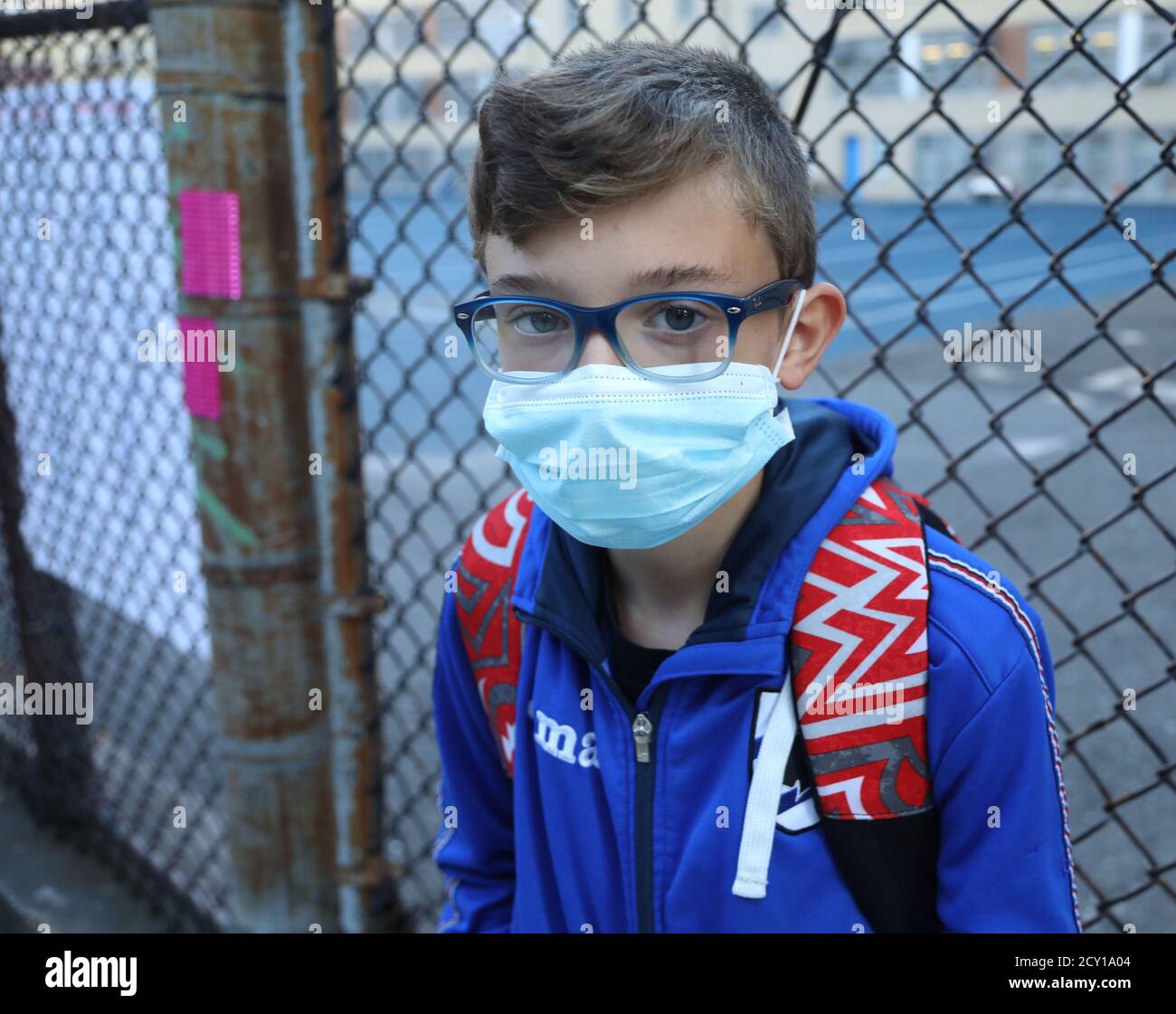New York, New York, USA. 1st Oct, 2020. Sixth graders from Robert F ...
