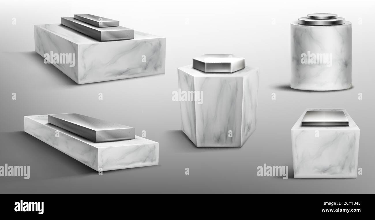 Marble pedestals with metal platform on top for display product ...