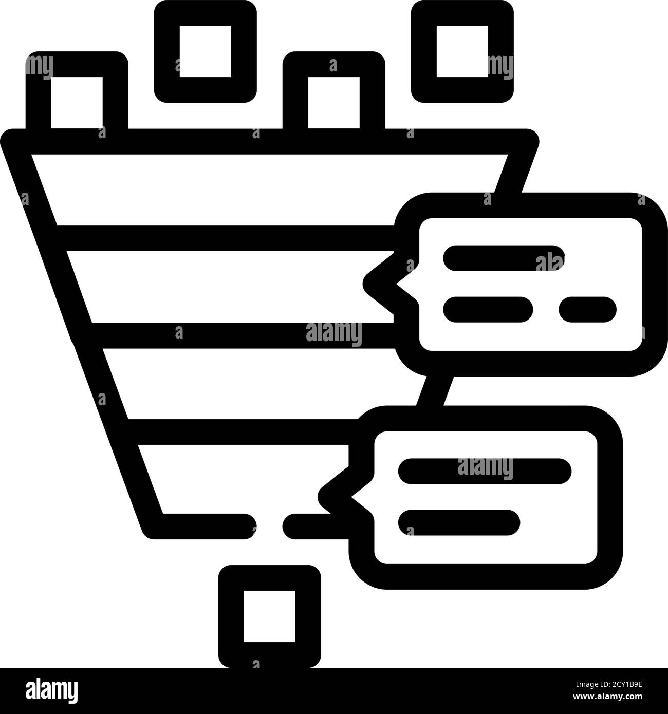 pyramided analysis with comments line icon vector illustration Stock ...