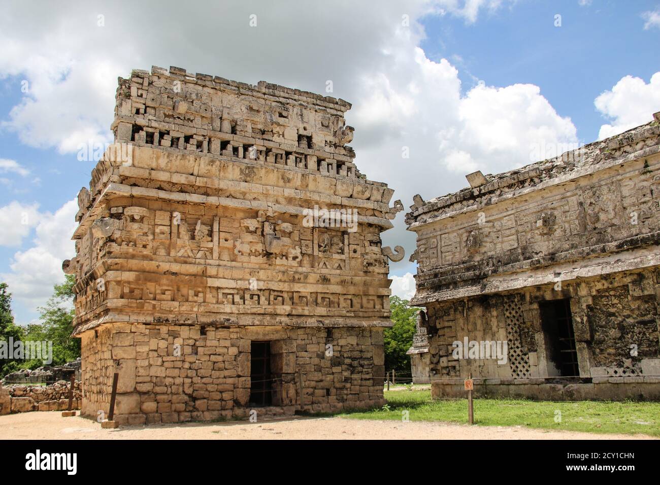 old ancient historical maya temple ruins on maya site Stock Photo - Alamy