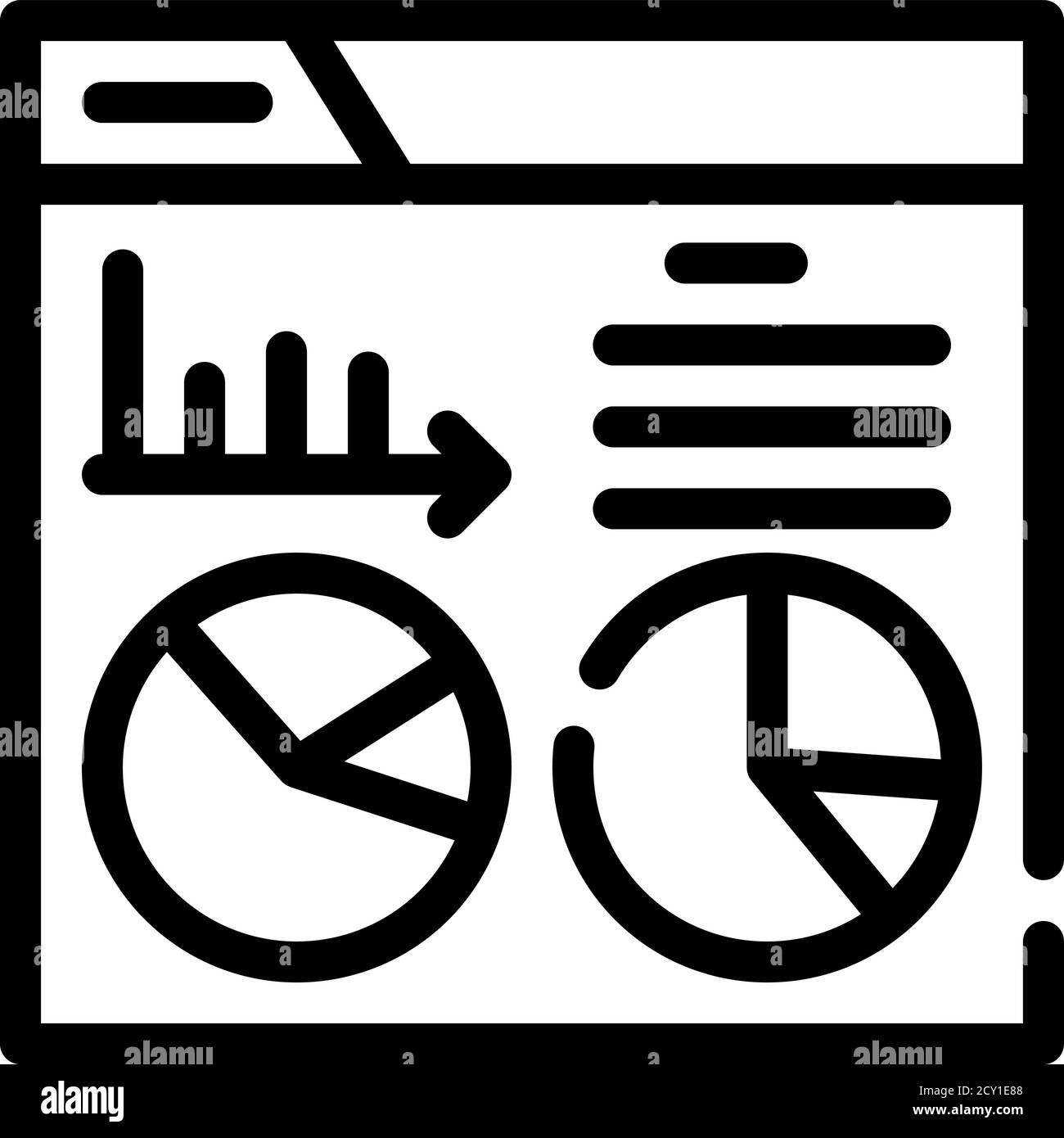 statistical analysis digital report line icon vector illustration Stock ...