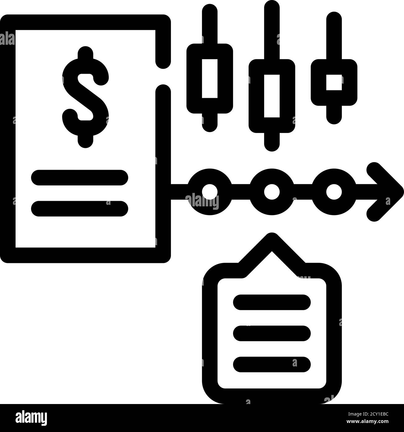 financial time series data analysis line icon vector illustration Stock ...