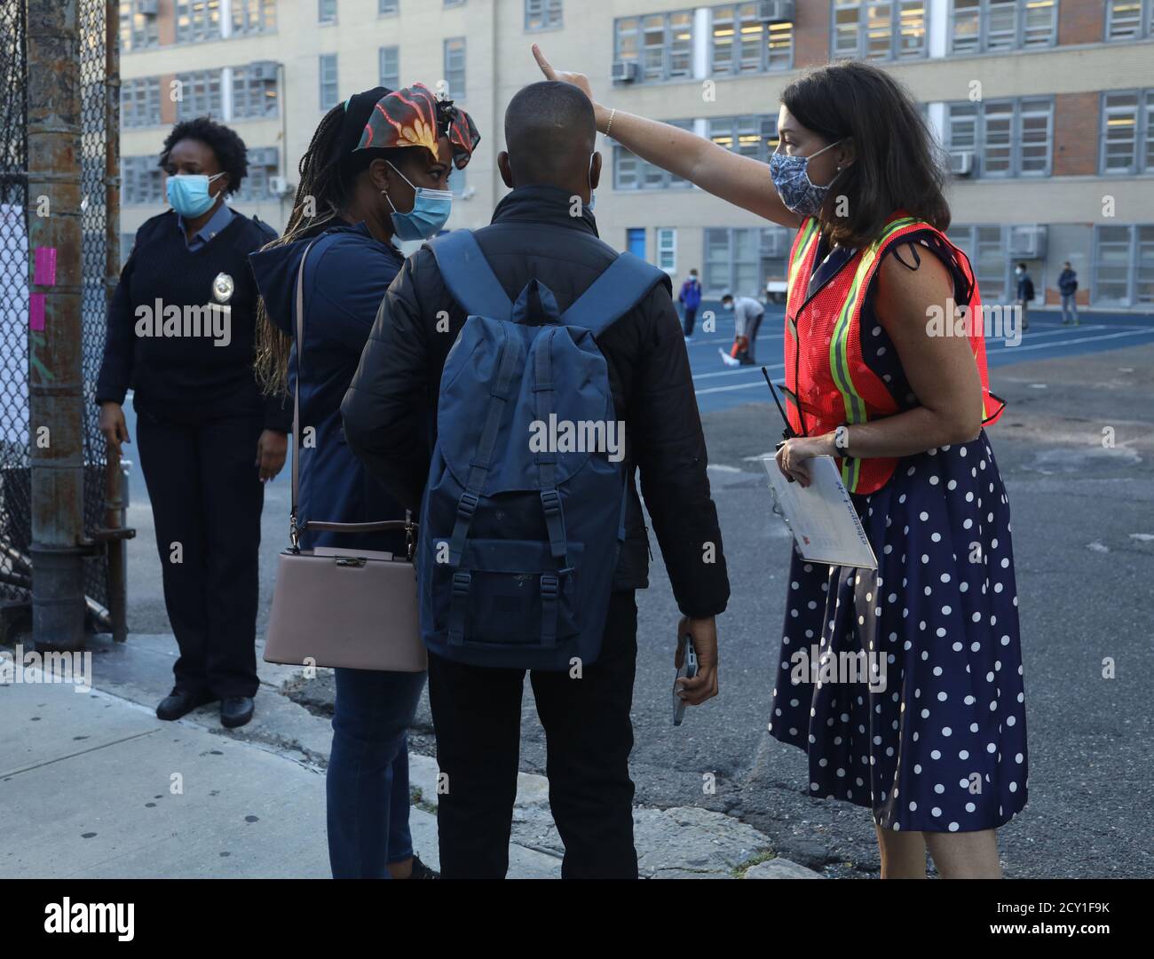 New York, New York, USA. 1st Oct, 2020. Sixth graders from Robert F ...