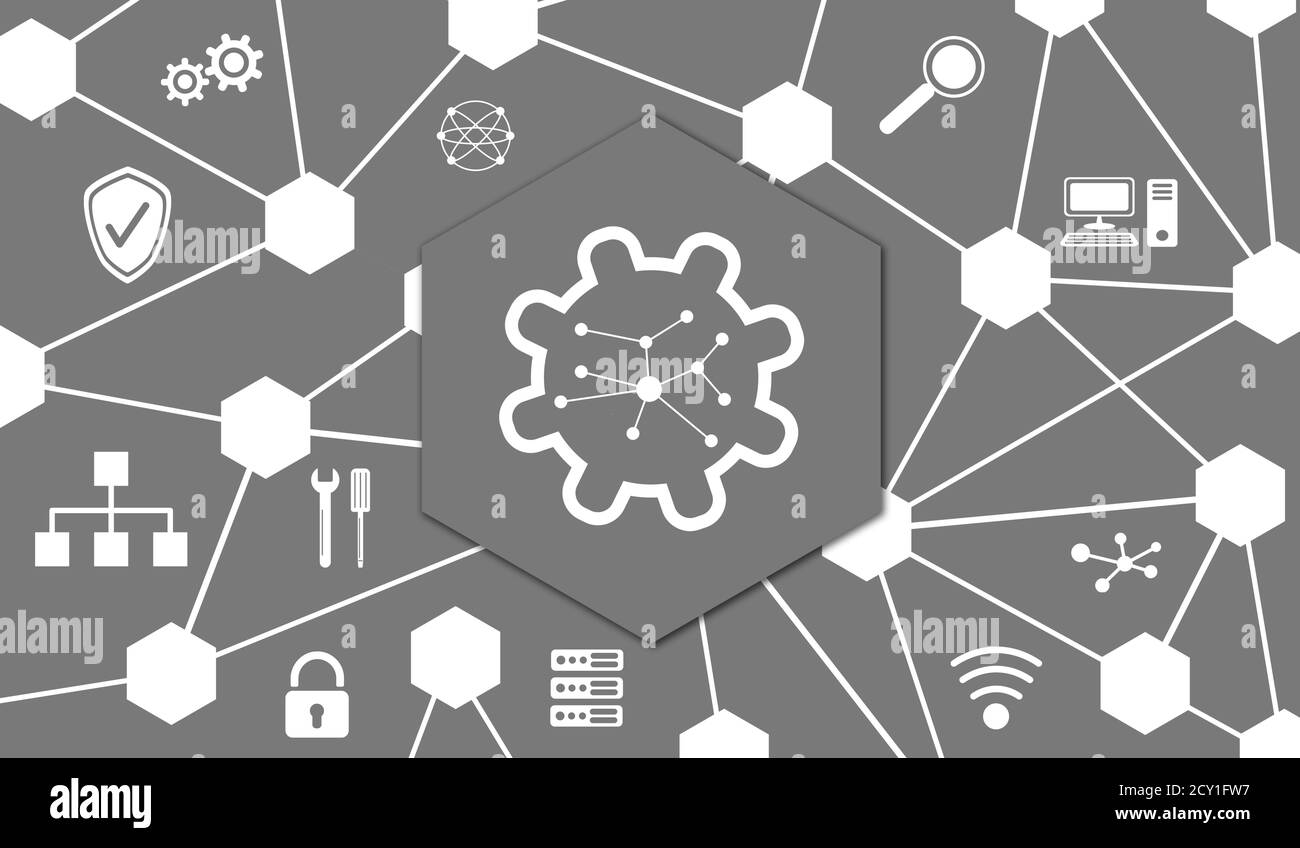 Concept of network management with connected icons Stock Photo - Alamy