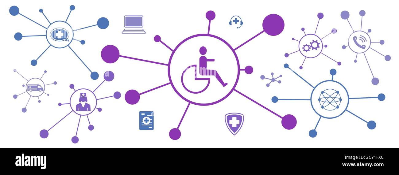 Concept of disability with connected icons Stock Photo - Alamy