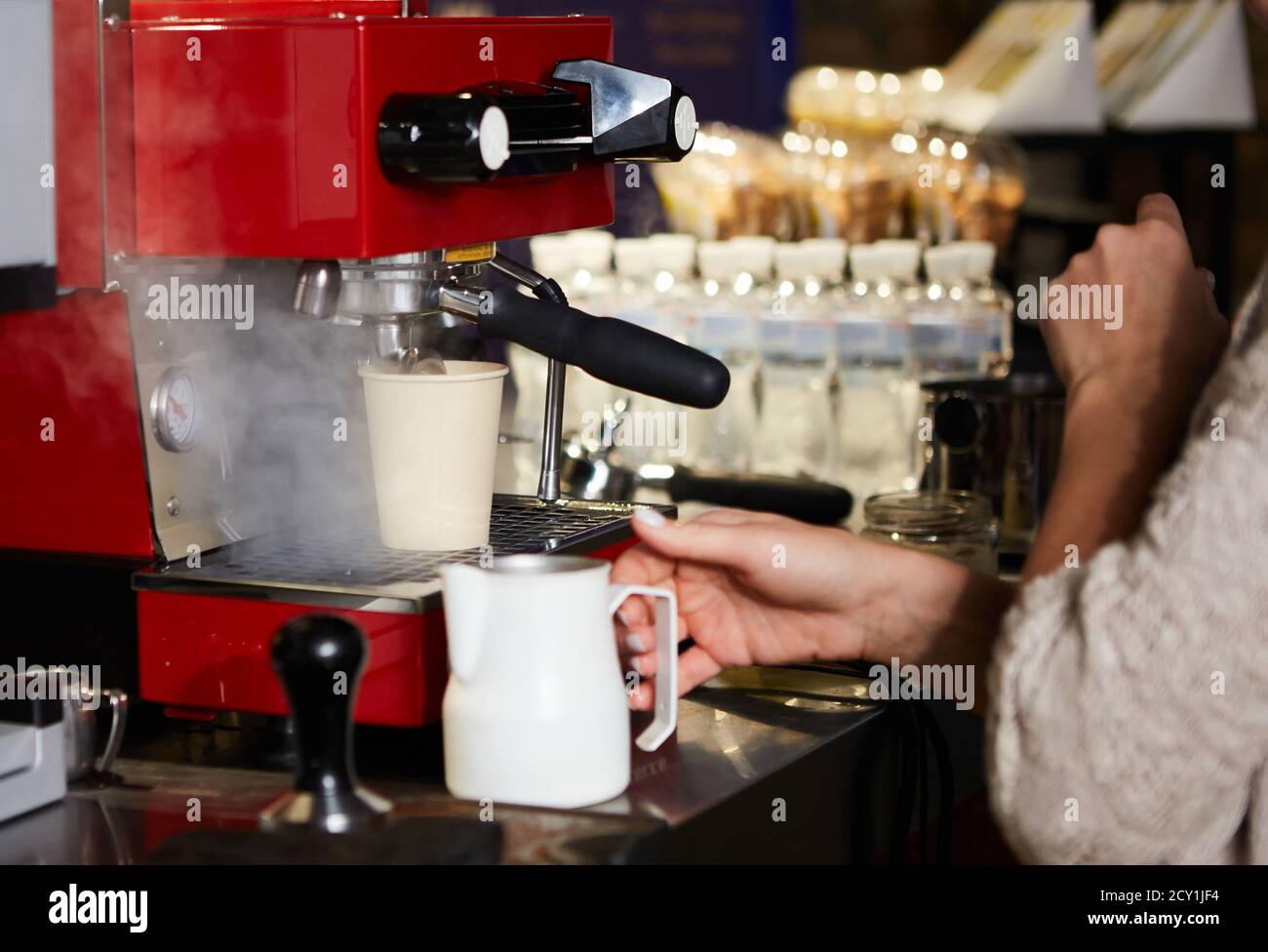 Barista Cafe Making Coffee Preparation Service Concept Stock Photo - Alamy