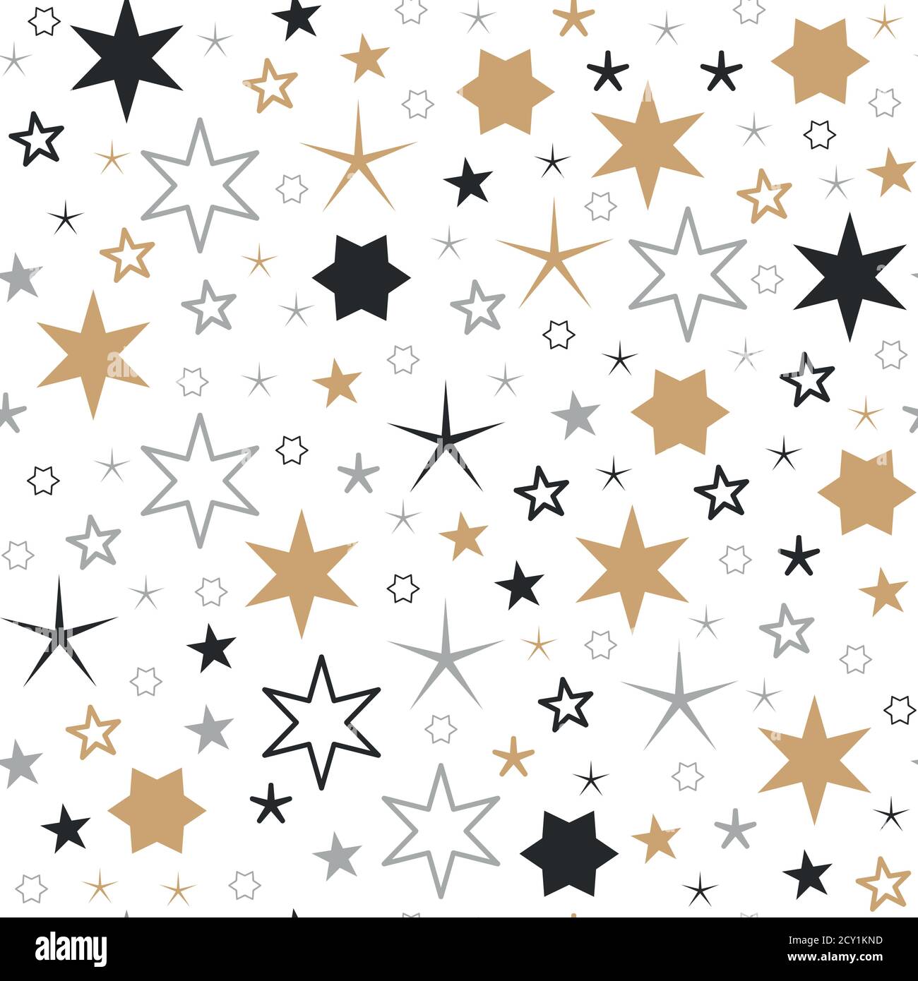 seamless pattern christmas star design isolated on white vector ...