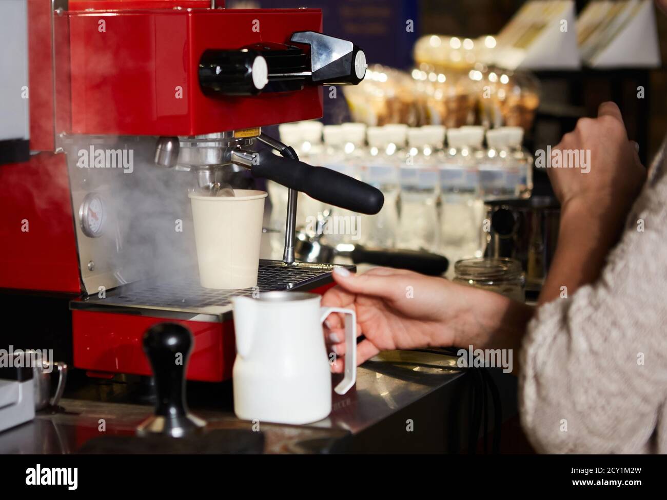 Coffee cafe professional steam uniform hi-res stock photography and images - Alamy