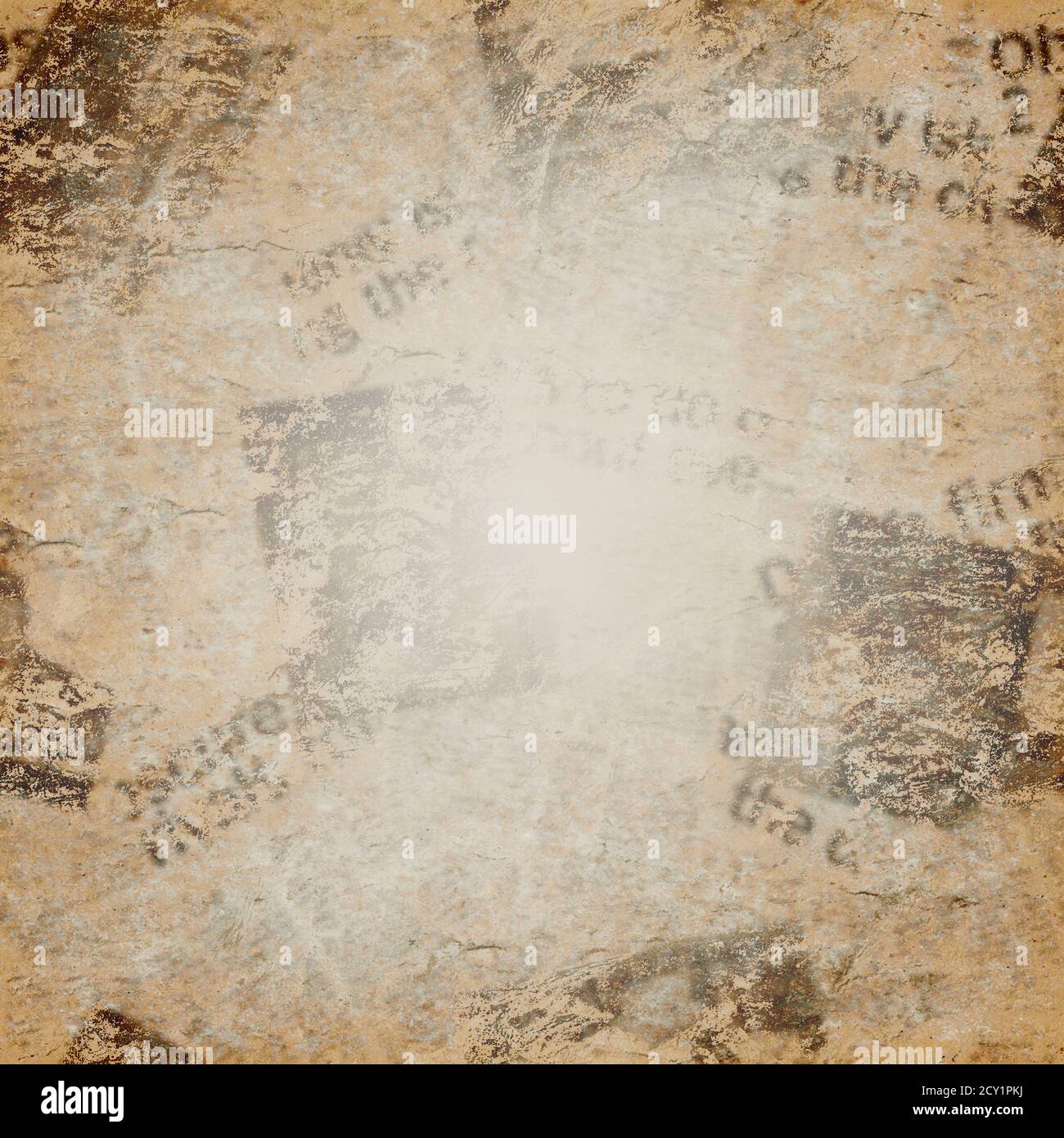 Old grunge newspaper collage paper texture square background. Blurred ...