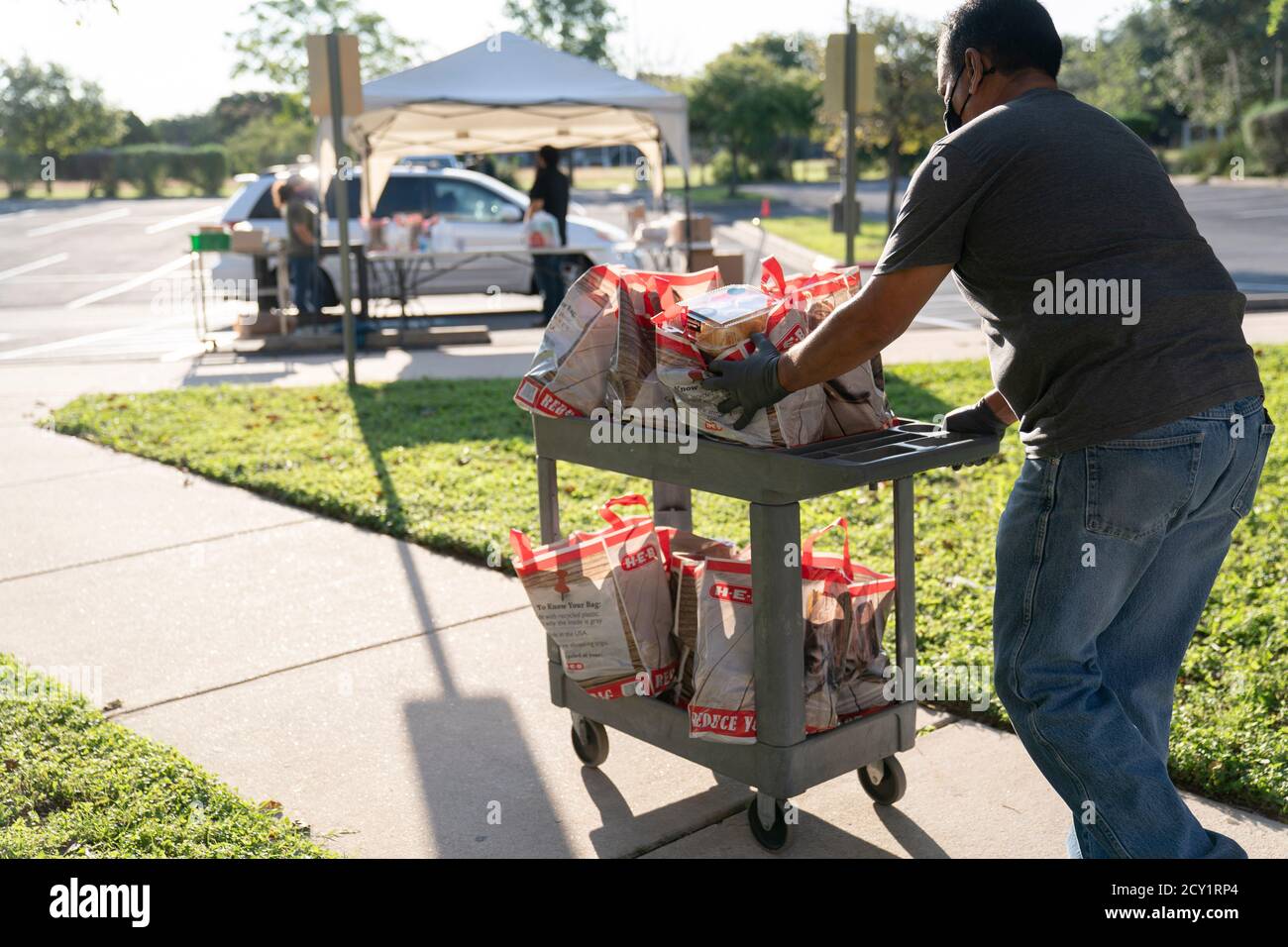 Austin, Texas, USA. 1st Oct, 2020. Staff members conduct a twice-weekly ...