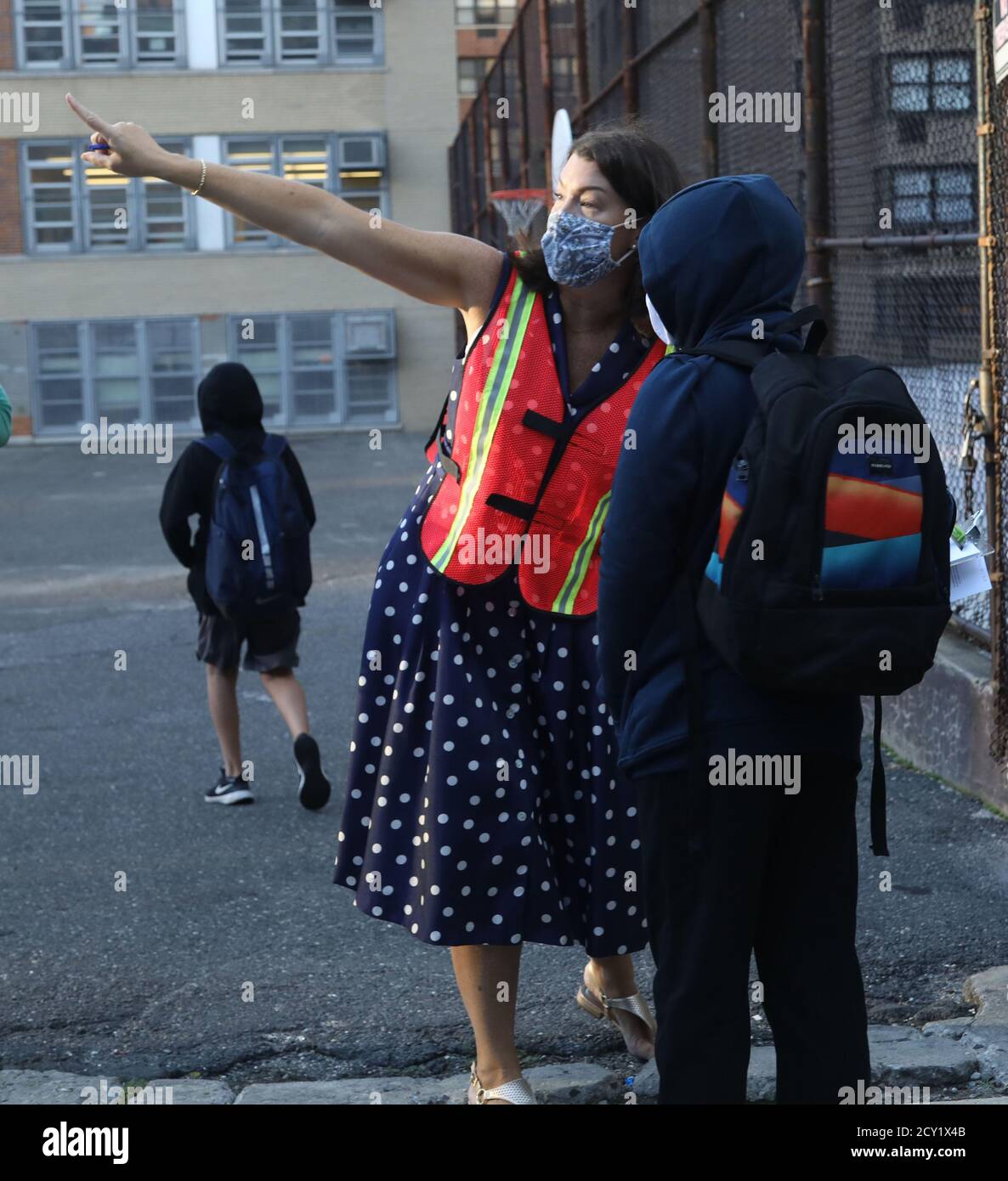 New York, New York, USA. 1st Oct, 2020. Sixth graders from Robert F ...