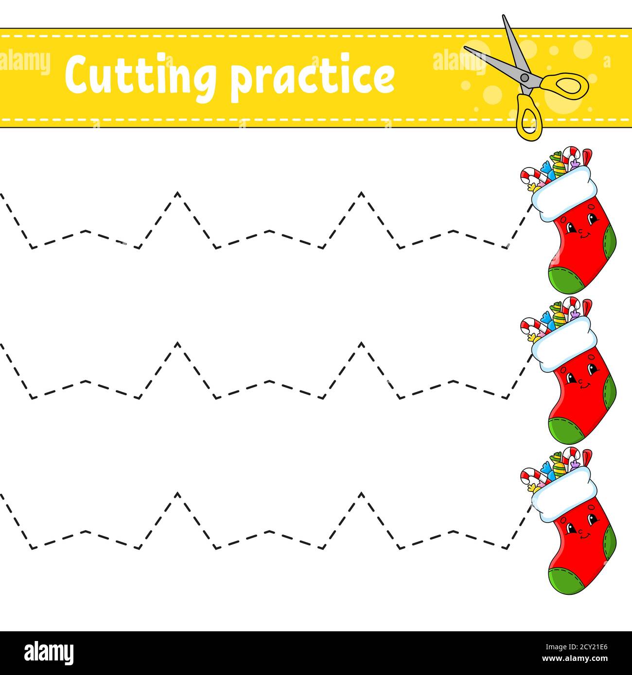Cutting practice for kids. Education developing worksheet. Activity ...