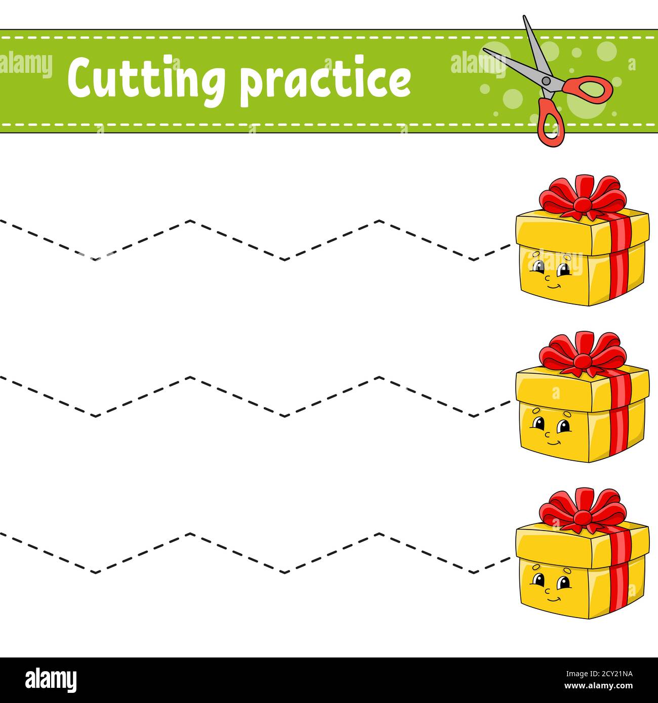Cutting practice for kids. Education developing worksheet. Activity ...