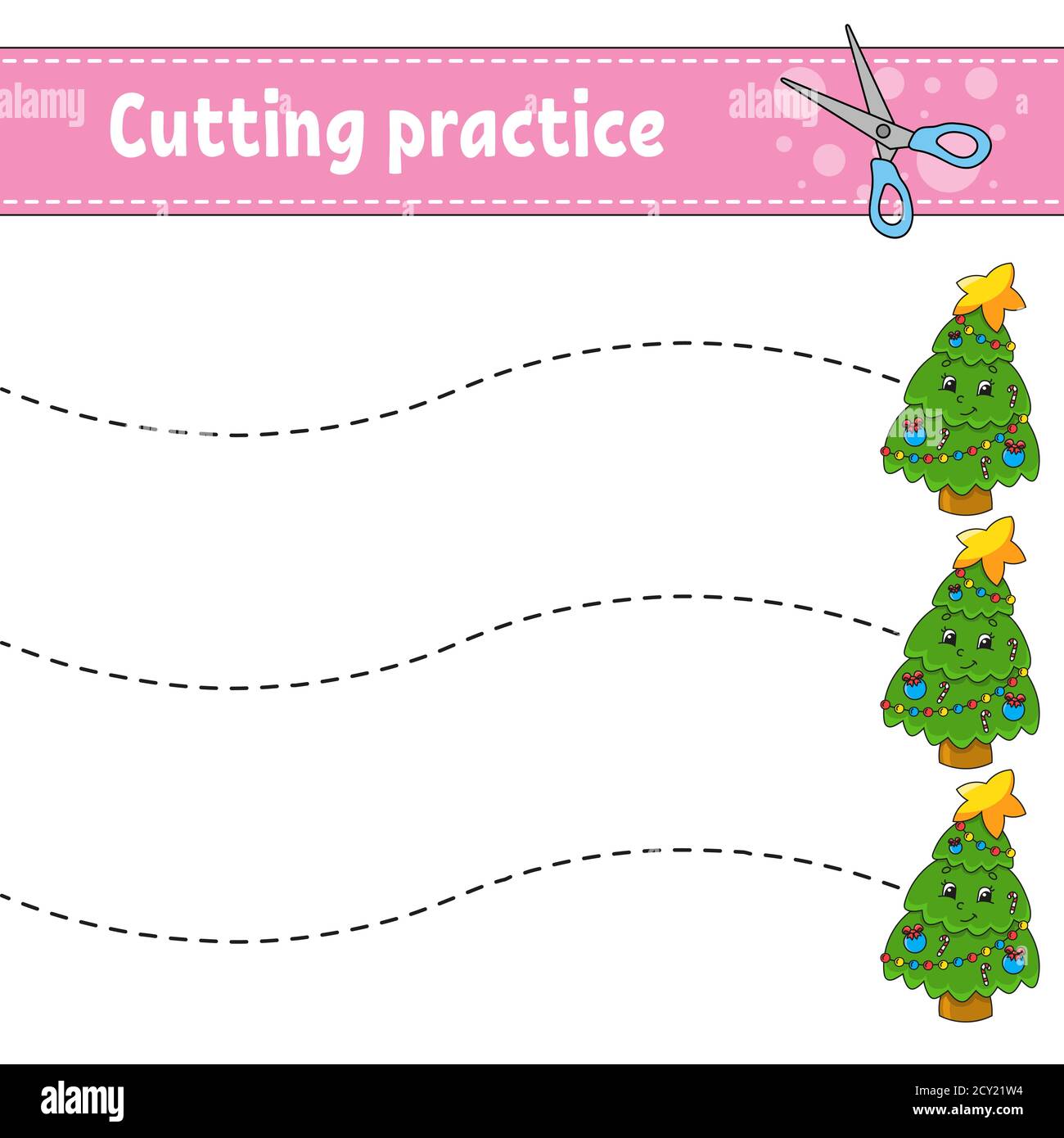Cutting practice for kids. Education developing worksheet. Activity ...