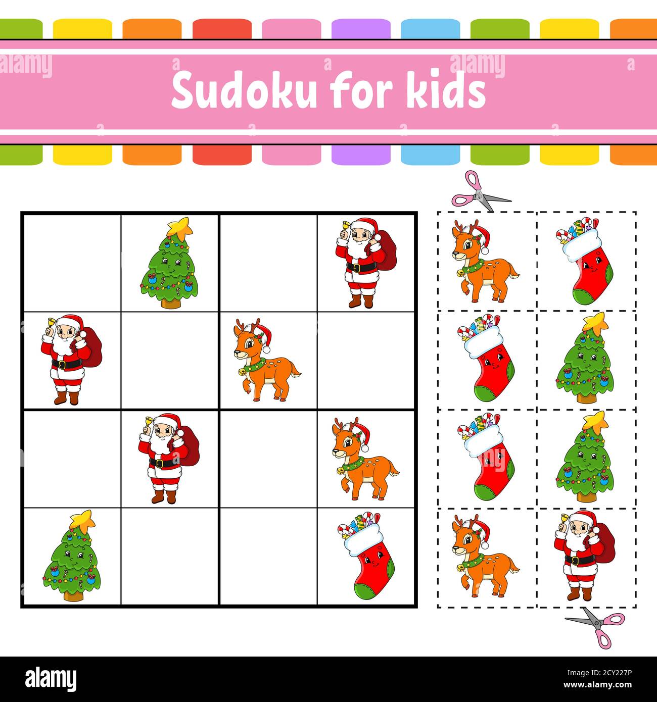 Sudoku for kids. Education developing worksheet. Activity page with ...