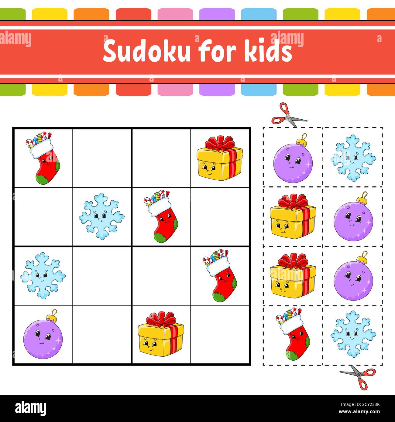 Sudoku for kids. Education developing worksheet. Activity page with ...