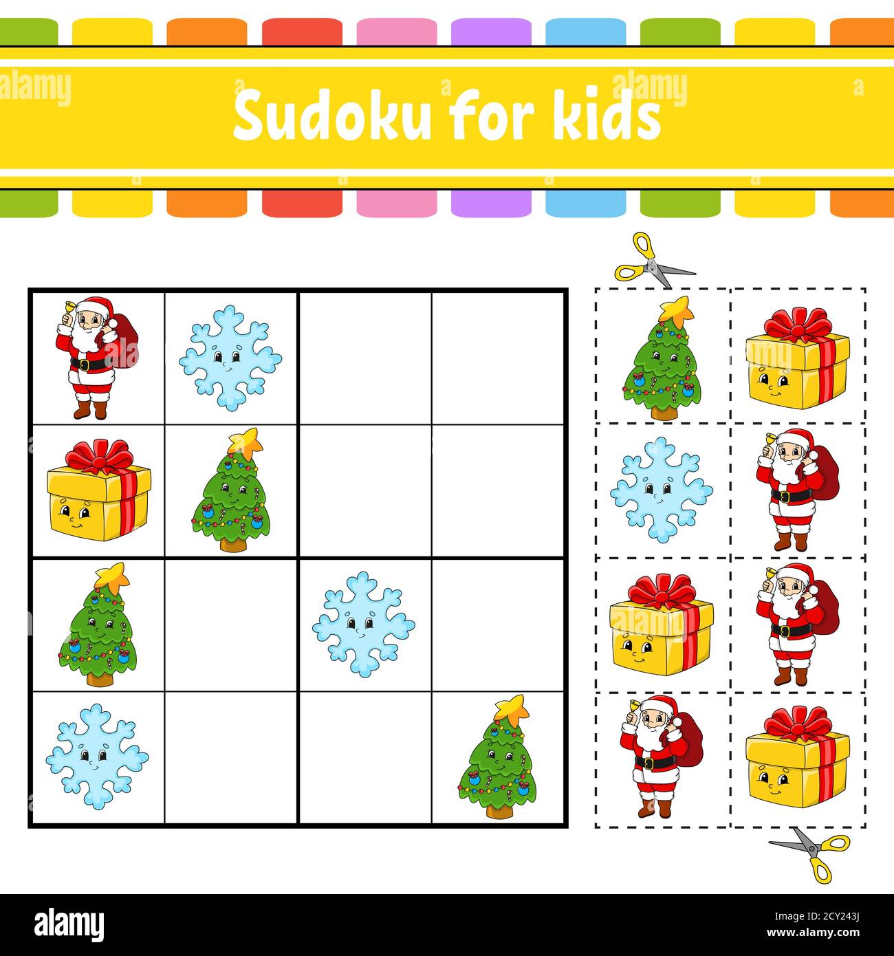 Sudoku for kids. Education developing worksheet. Activity page with ...